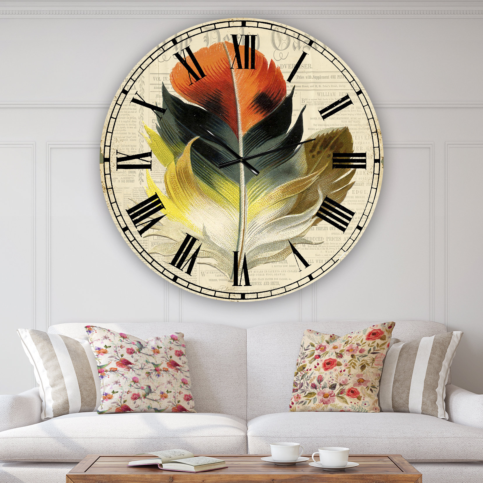 East Urban Home Colorful Elegant Feather III - Oversized Cottage Wall ...