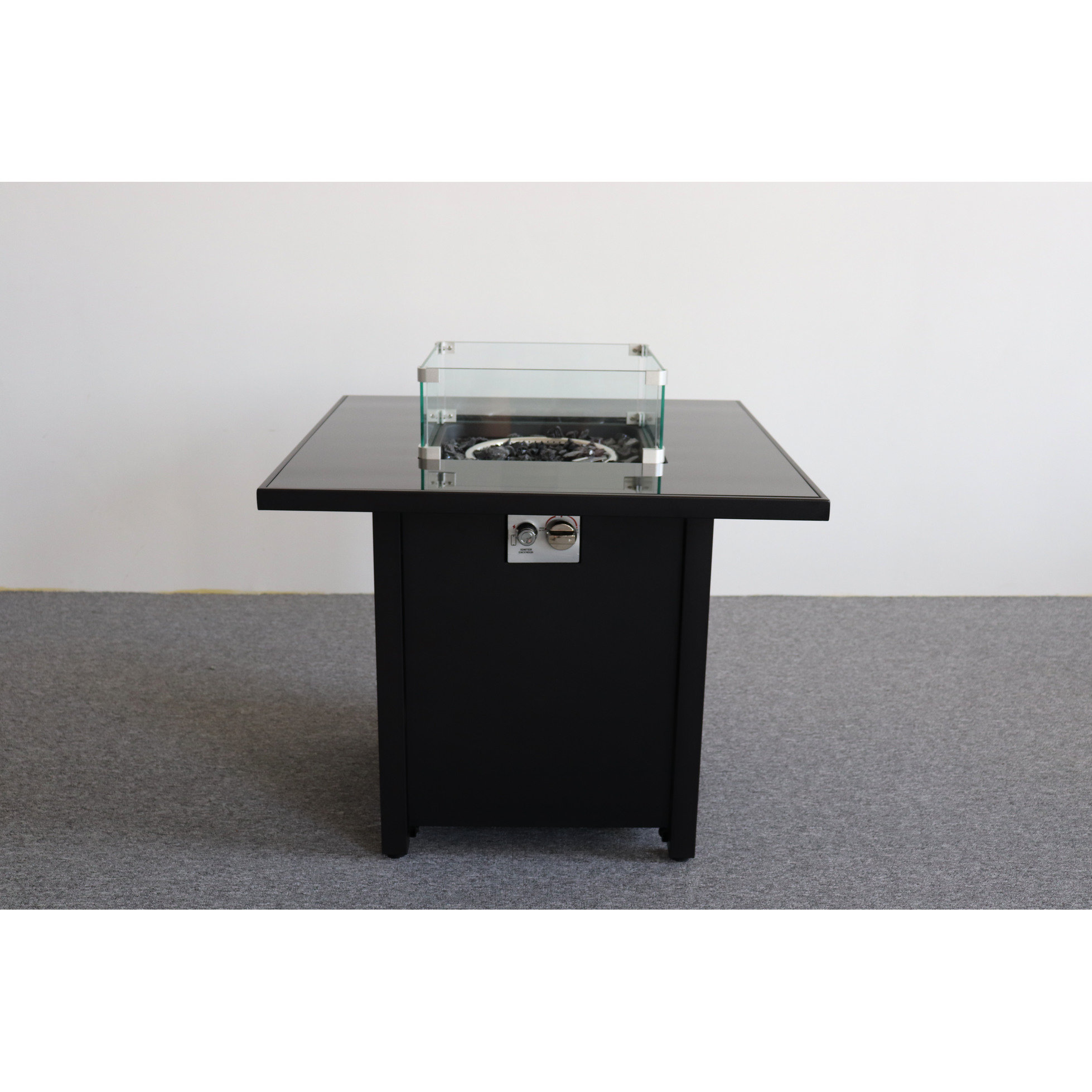 Wrought Studio™ Modern Black Fireplace With 40,000 Heat - Hidden ...