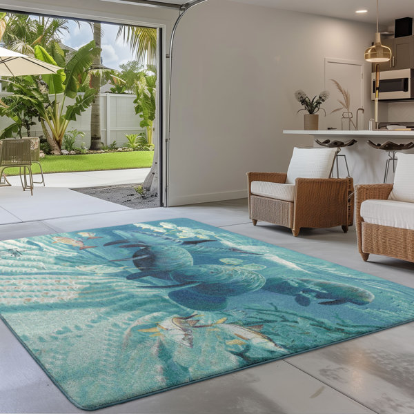 Guy Harvey Rivermates Manatee Area Rug | Wayfair