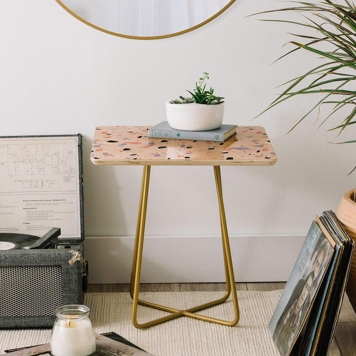 East Urban Home Sweet Terrazzo Texture End Table | Wayfair