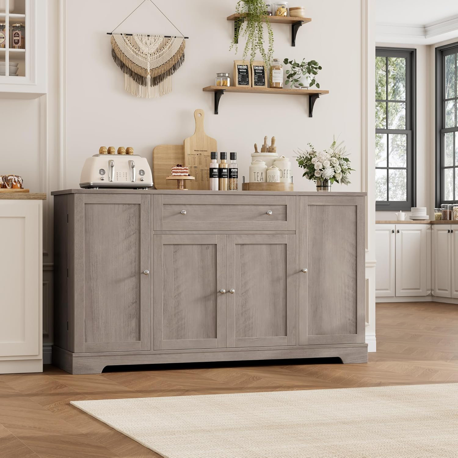 Red Barrel Studio 54" Buffet Cabinet With Storage, Modern Kitchen ...