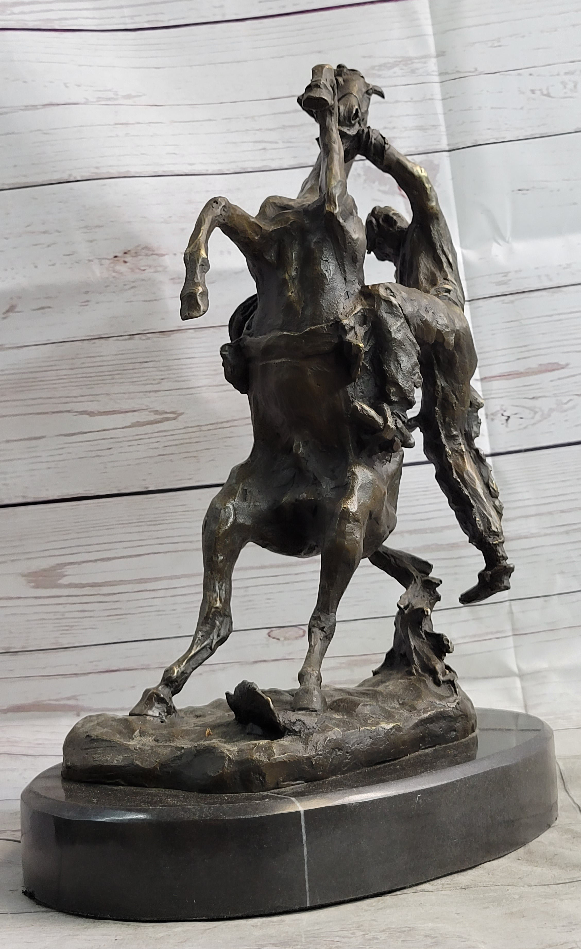 Foundry Select Cowboy Bucked Off Rearing Horse Bronze Sculpture Statue ...