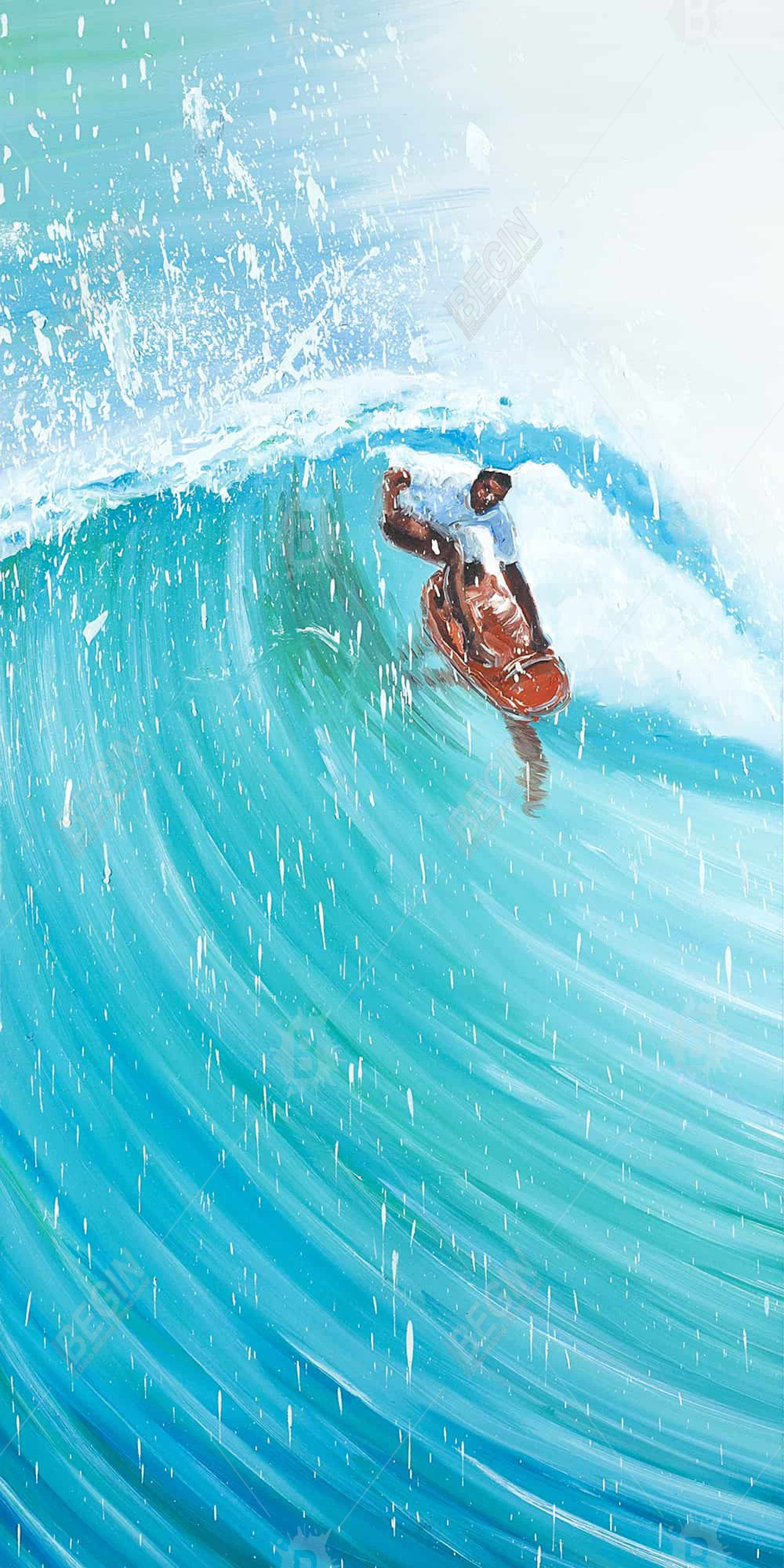 Begin Edition International Inc. Surfer in the middle of the wave - 15. ...
