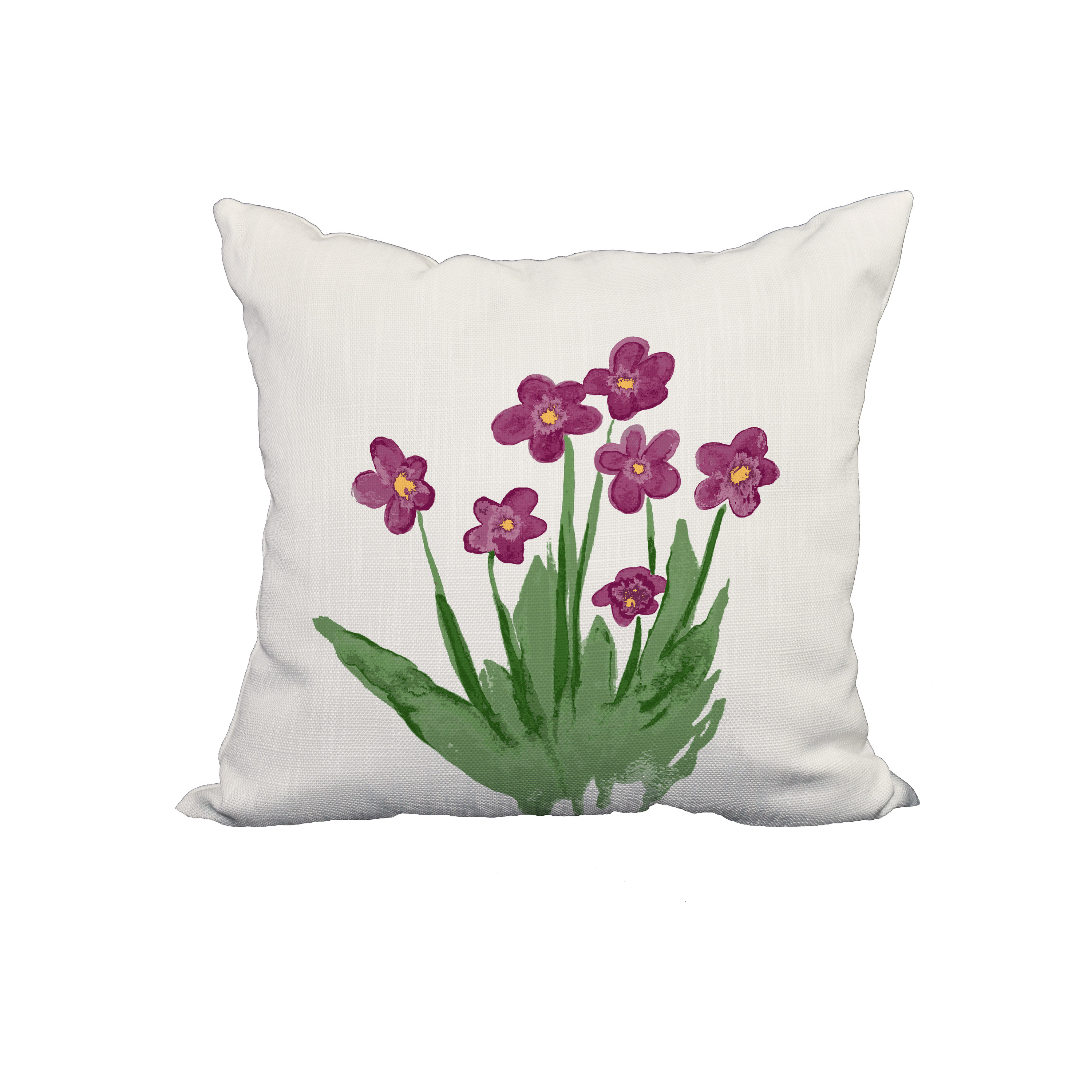 e by design Pretty Little Flower Print Square Cotton Pillow Cover ...