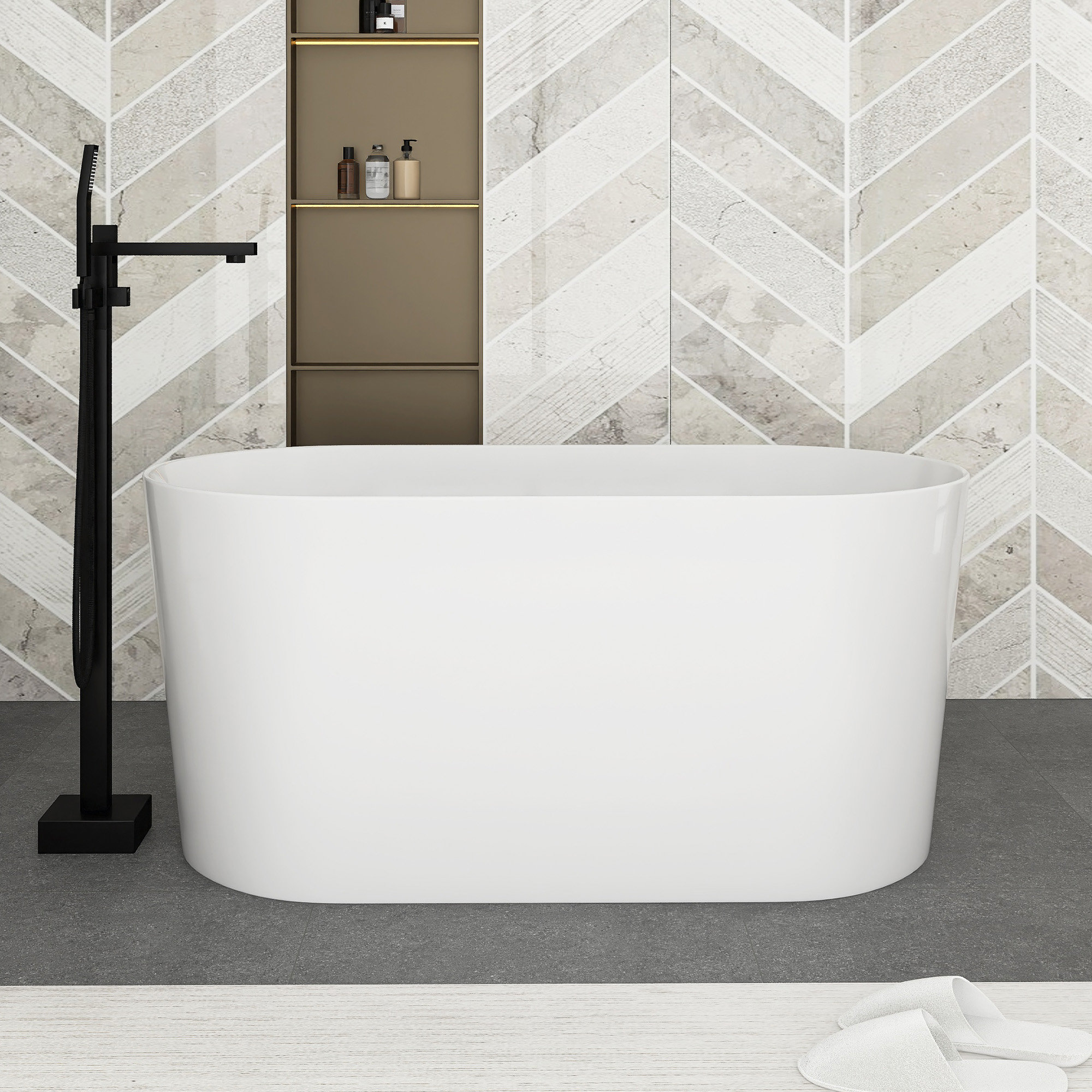 Bossicavelly 51" Acrylic Freestanding Bathtub-Acrylic Soaking Tubs ...