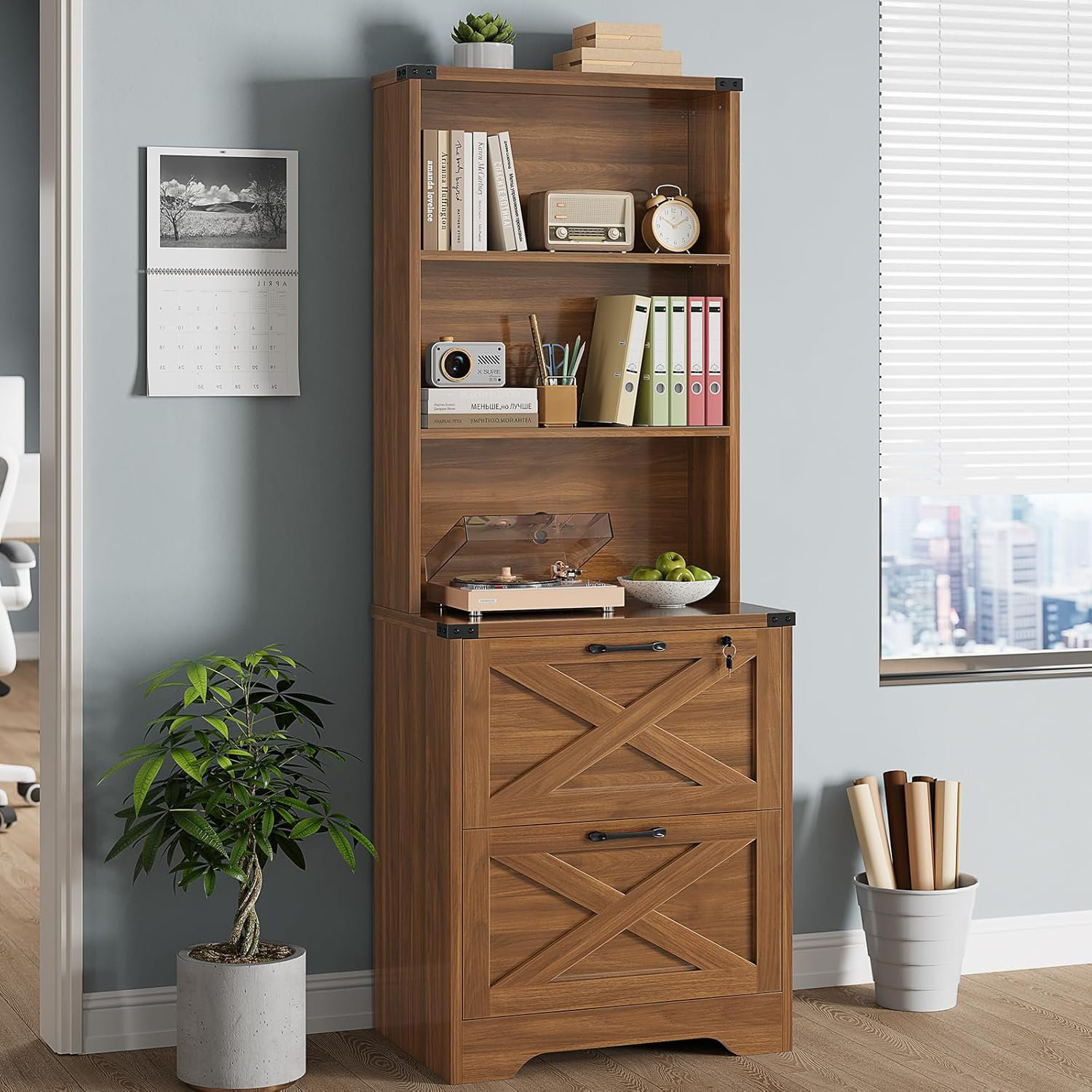 Gracie Oaks 2 Drawer File Cabinet With Lock, Wood Filing Cabinet Fits ...