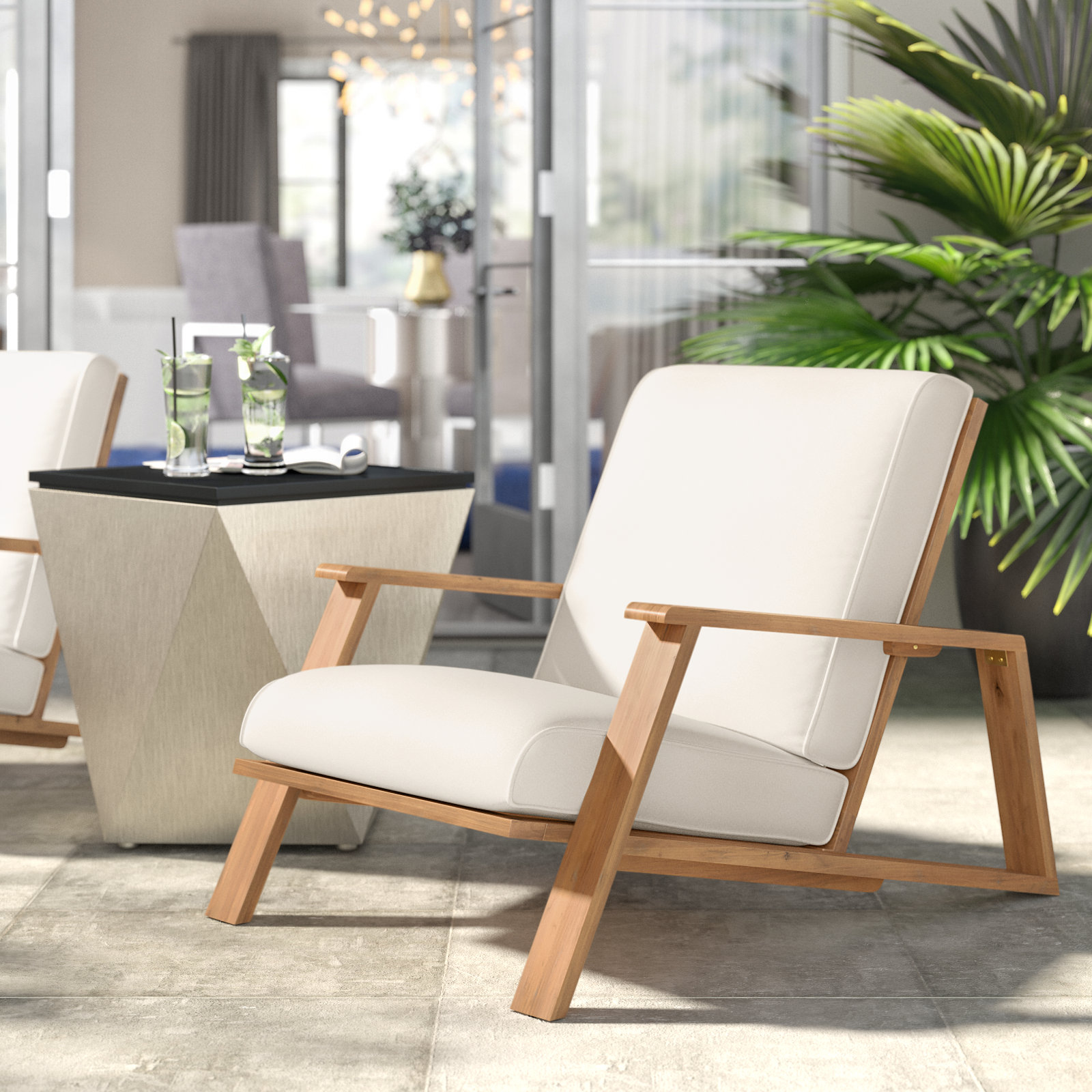 Wade Logan® Isham Patio Chair with Cushions & Reviews | Wayfair