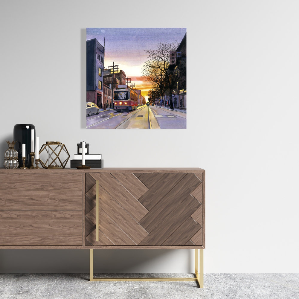 Begin Edition International Inc. Sunset Streetscape Toronto Blue Canvas ...