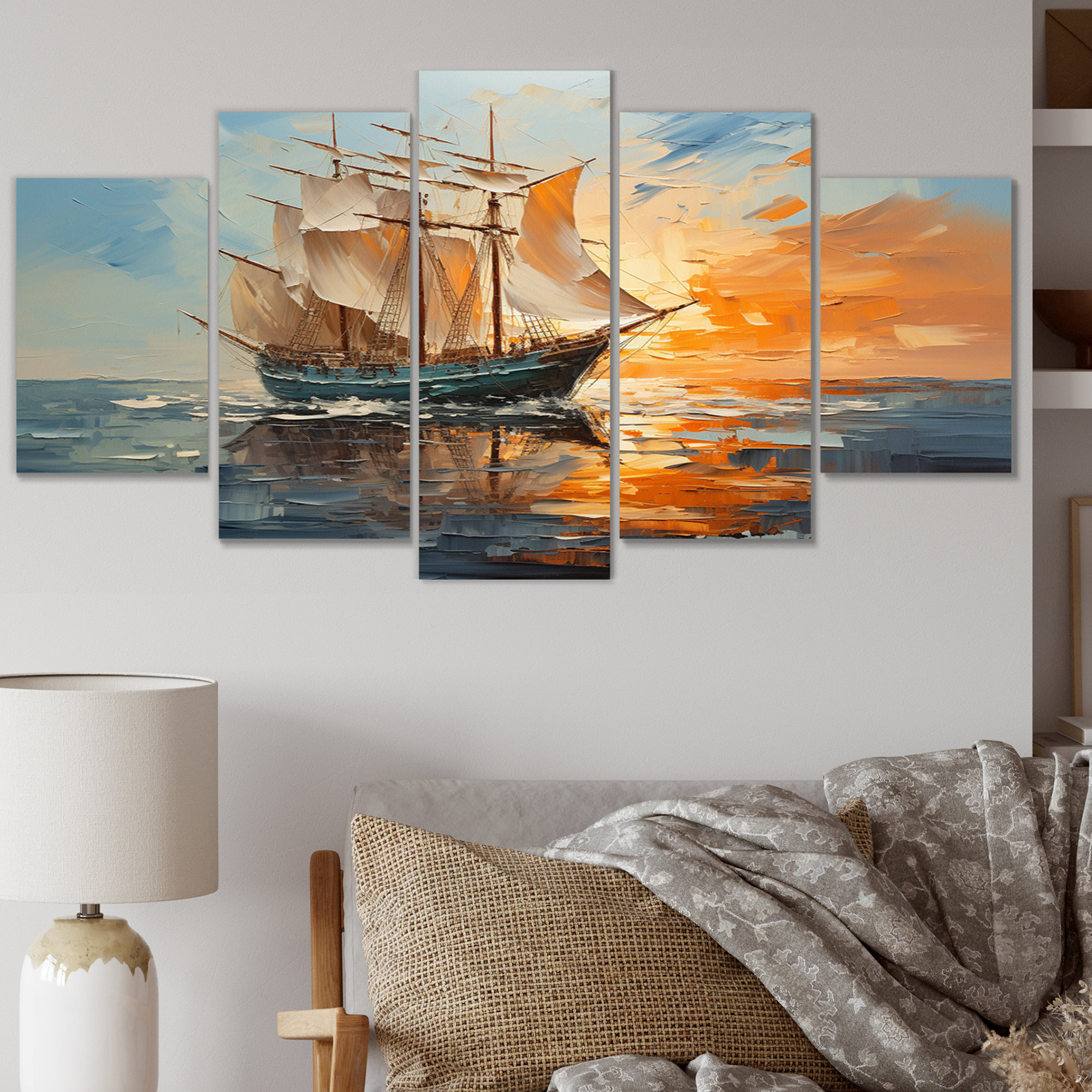 Breakwater Bay Sailboat Maritime Melody II - Sailing Boat Canvas Art ...