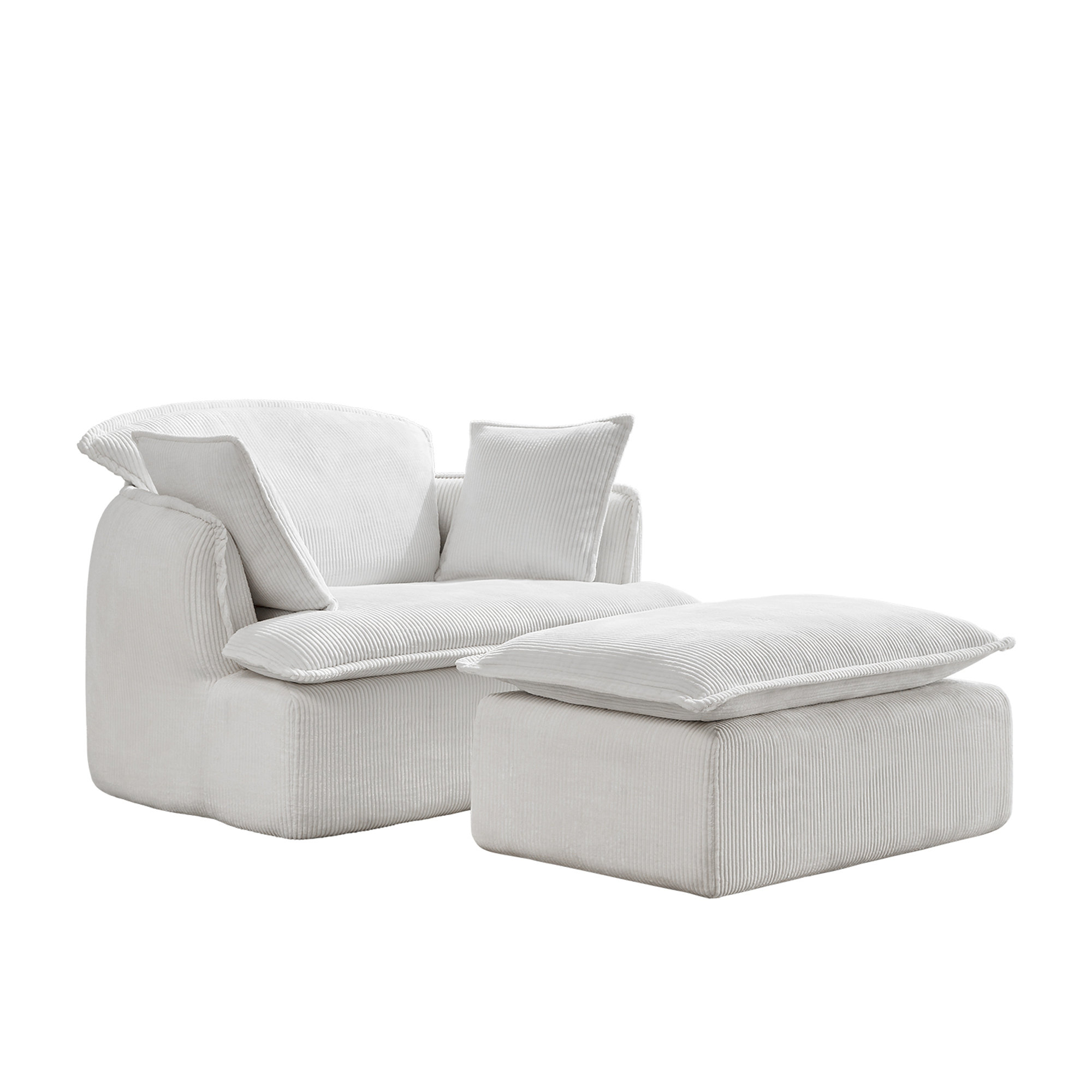Latitude Run® Convertible Compressed Sofa Chair with Ottoman - Wayfair ...