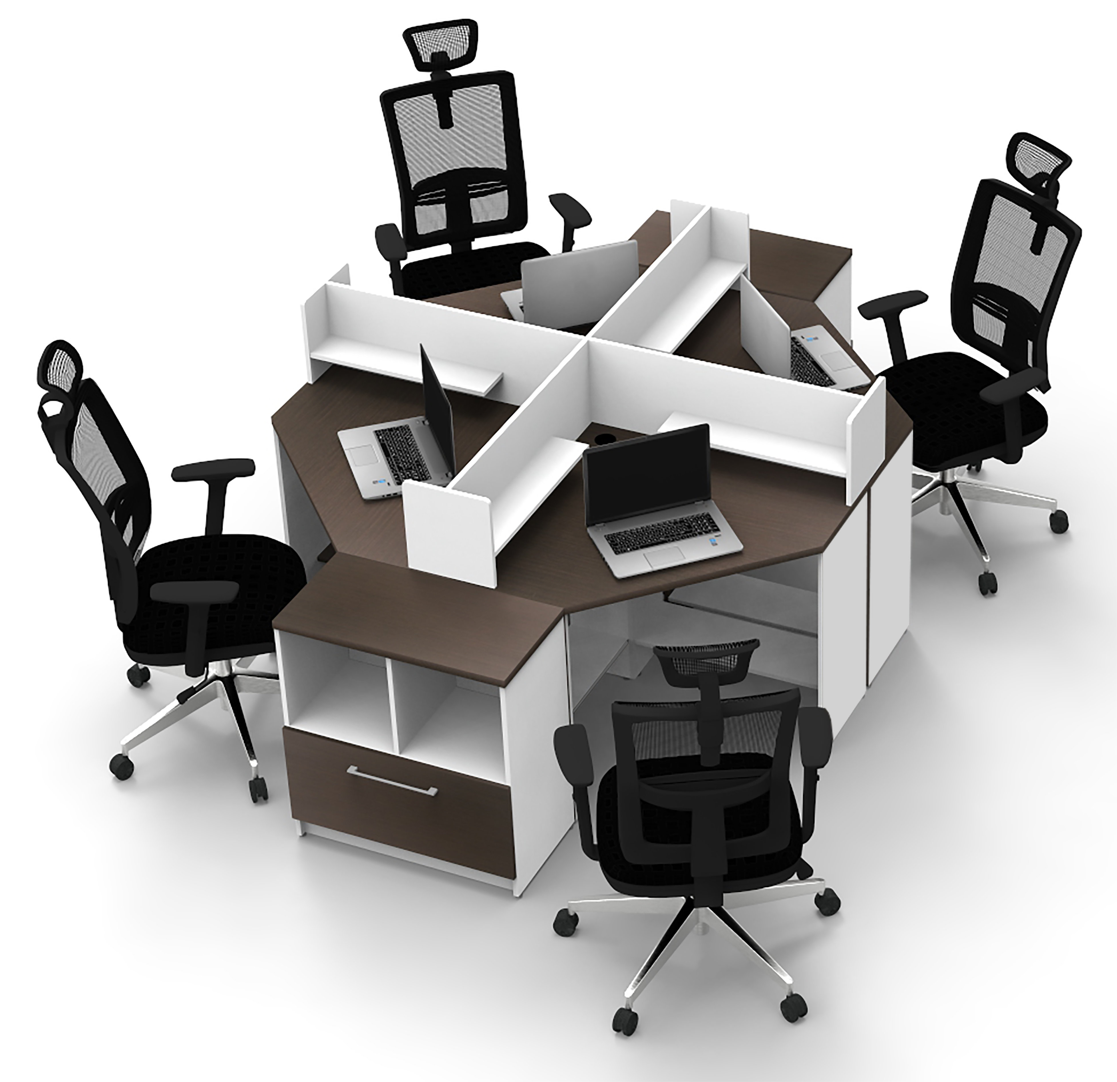 Inbox Zero Office Reception Center Desks Furniture Group 10Pc ...