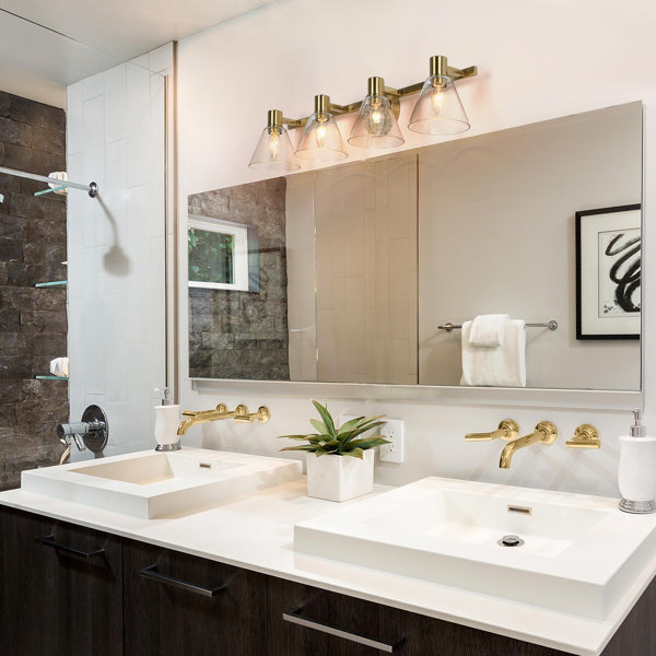 Mercer41 Layni 3-Light Dimmable Gold Vanity Light & Reviews | Wayfair