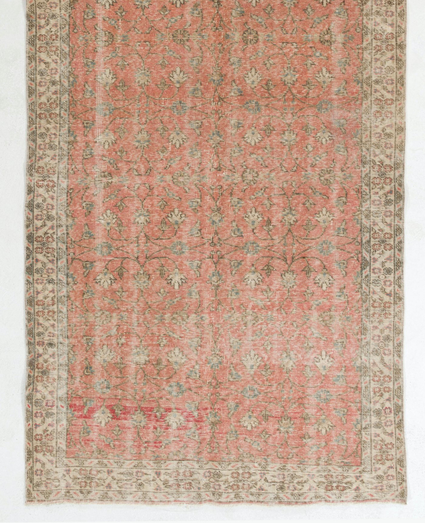 Bungalow Rose Vintage Anatolian Runner, Long Rug - Faded Red and Beige ...
