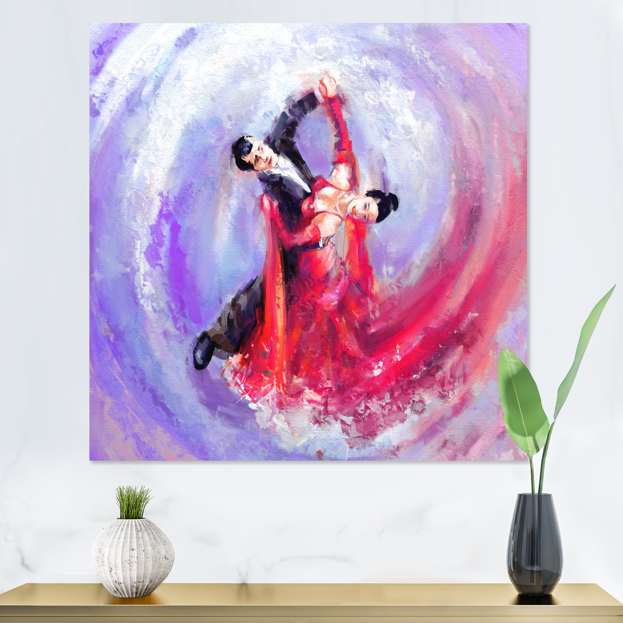 Winston Porter Red And Blank Tango Dancers - Glam Canvas Wall Decor ...