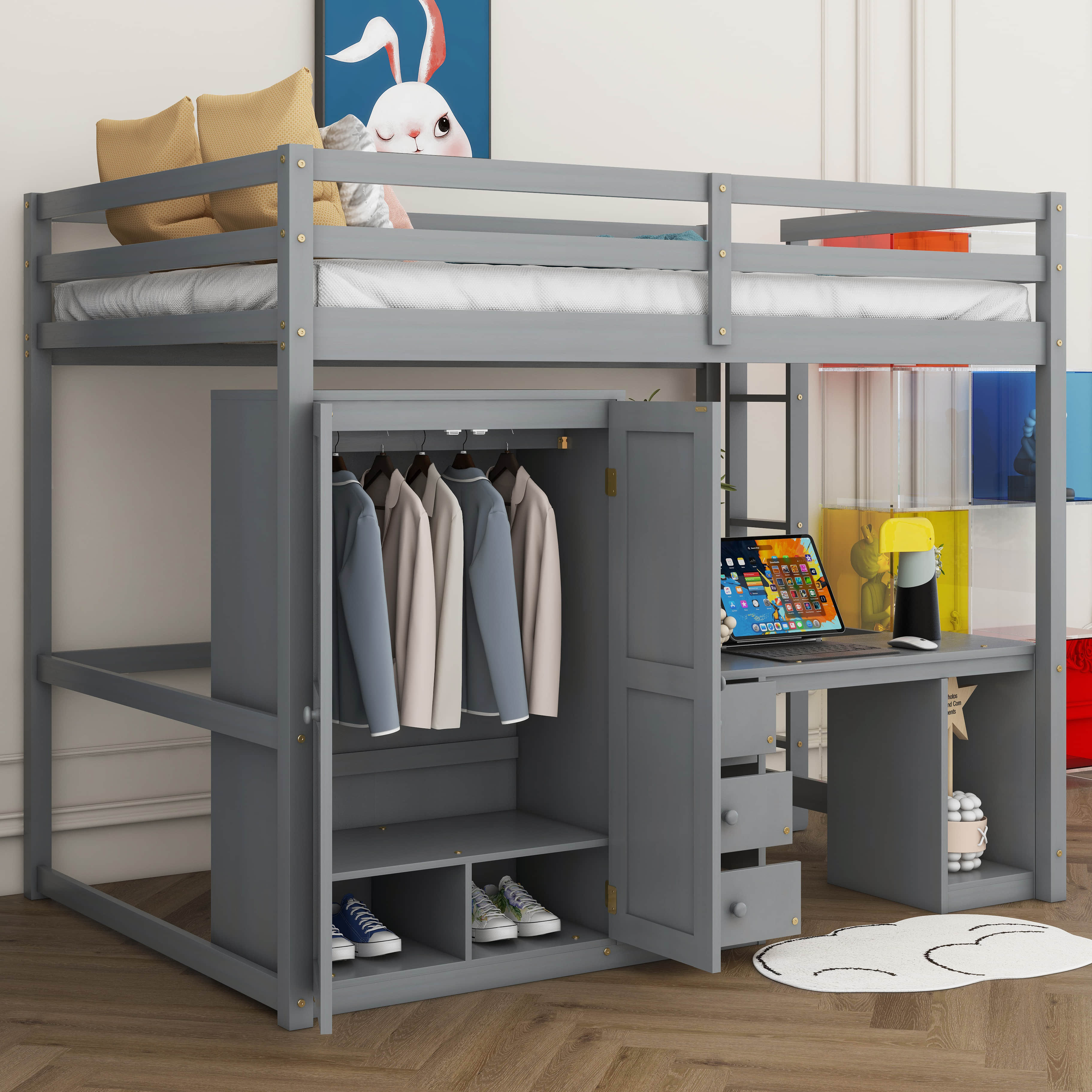 Harriet Bee Kids Full Loft Bed with Drawers | Wayfair