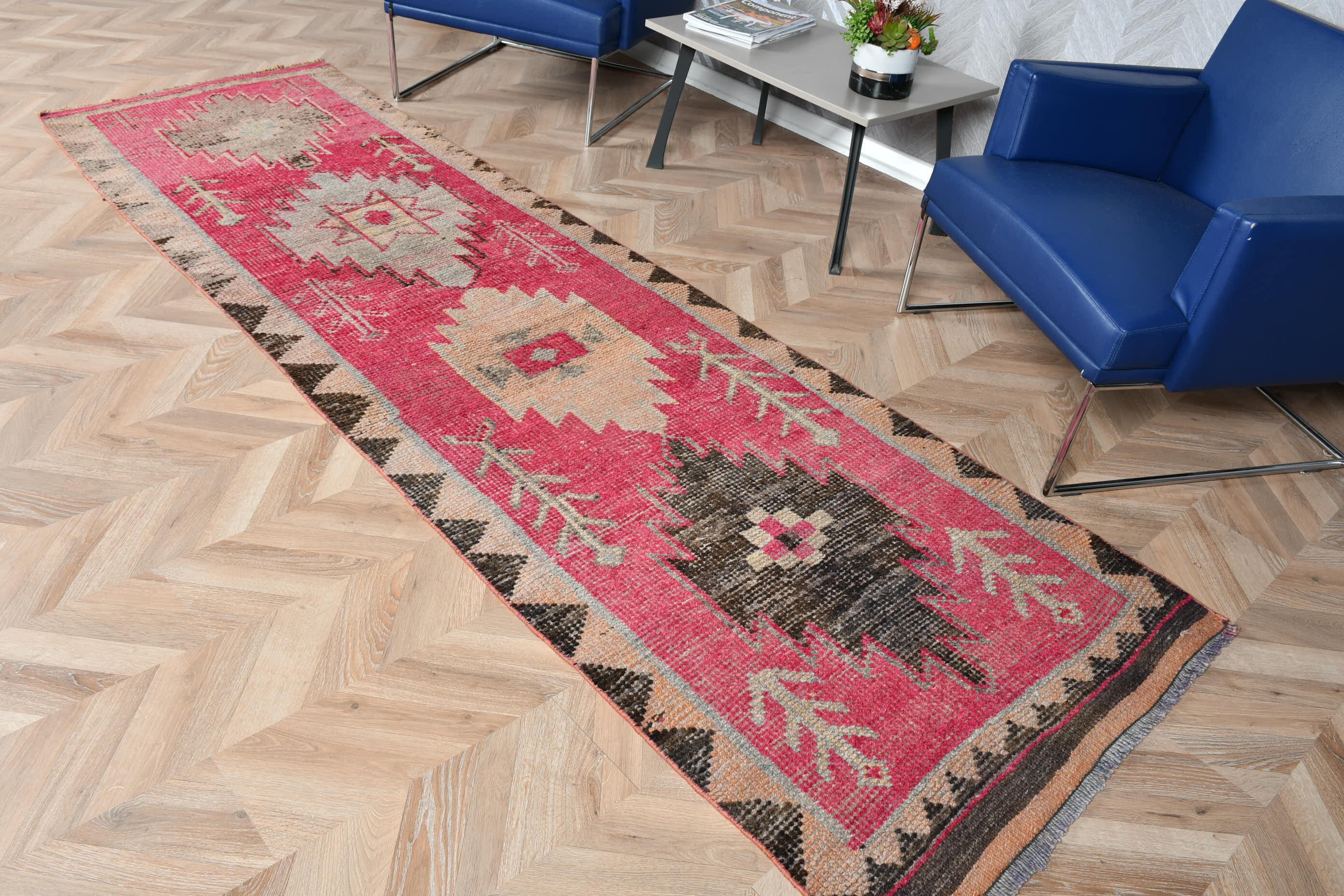 Bungalow Rose Vintage Pink Turkish Herki Runner Rug Ideal For Corridors ...