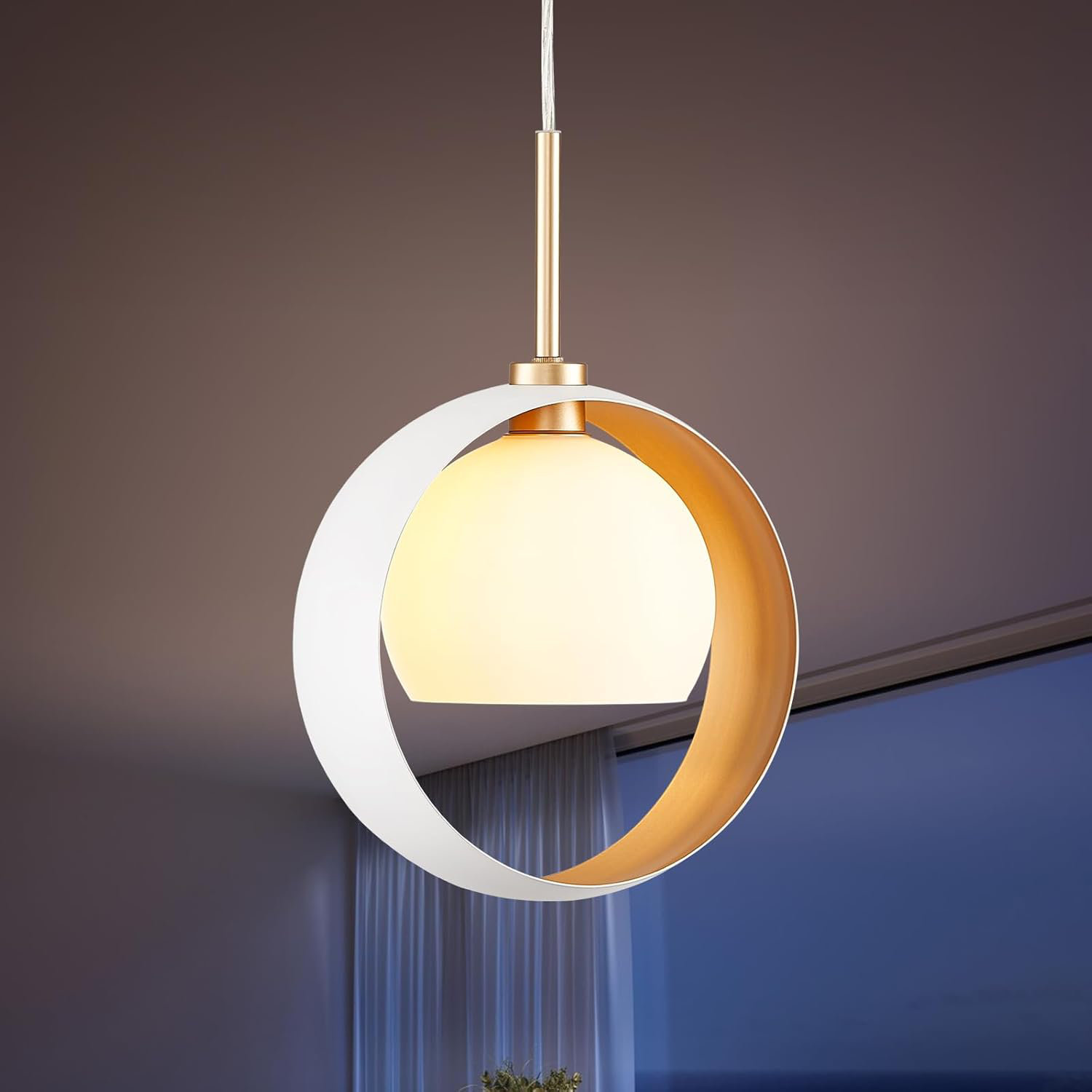 George Oliver Mid-Century Modern Mini Pendant Light Fixture With Glass ...