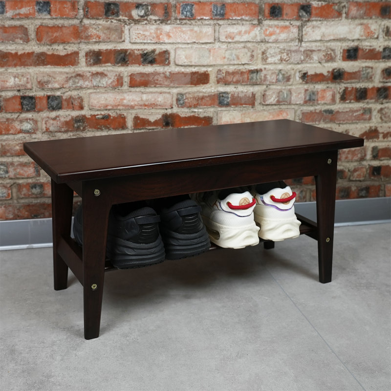 Rebrilliant 2 Pair Solid Wood Shoe Storage Bench | Wayfair