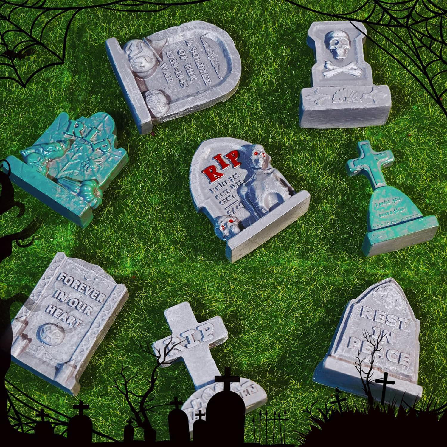 Ophelia & Co. 8 Pcs 2.1 Inch Halloween Miniature Resin Tombstones ...