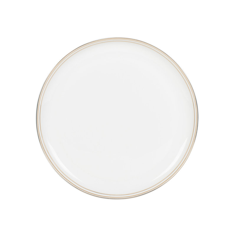 Fitz and Floyd Nevaeh White Coupe Gold 16-Piece Bone China Dinnerware ...