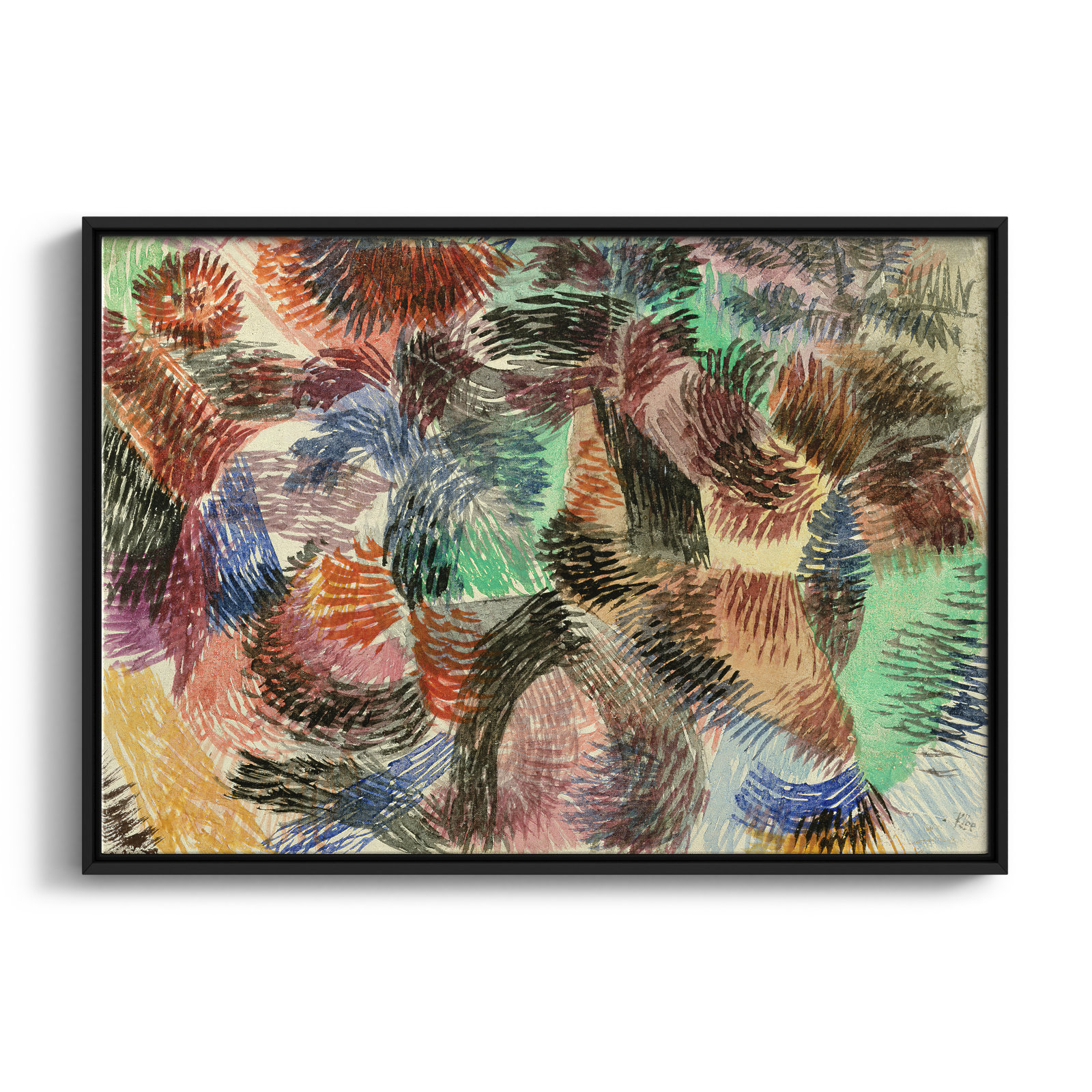Joss & Main Crosshatch in Color - Floater Frame Painting on Canvas ...