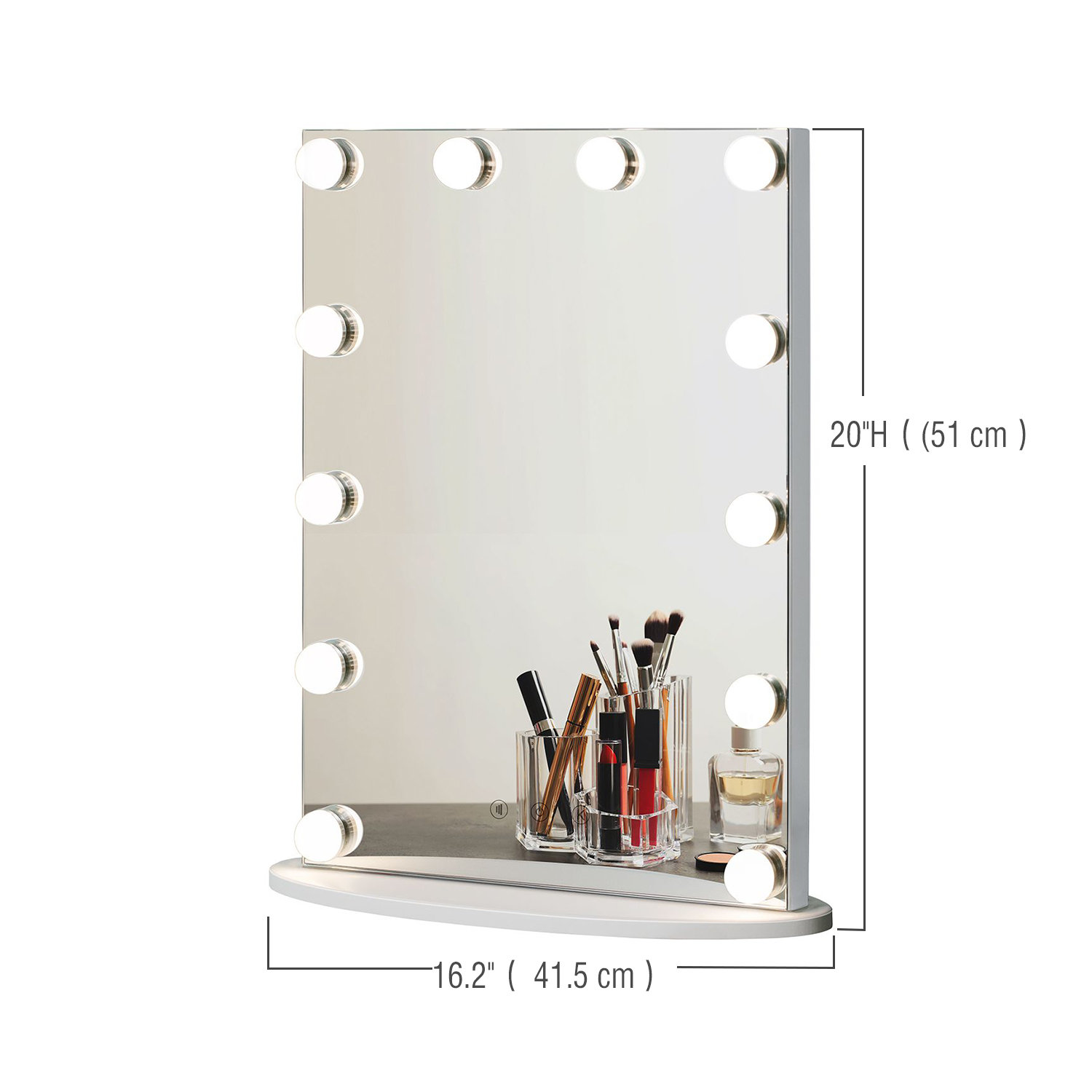 Latitude Run® Vanity Mirror With Makeup Lights, Large Hollywood Light ...