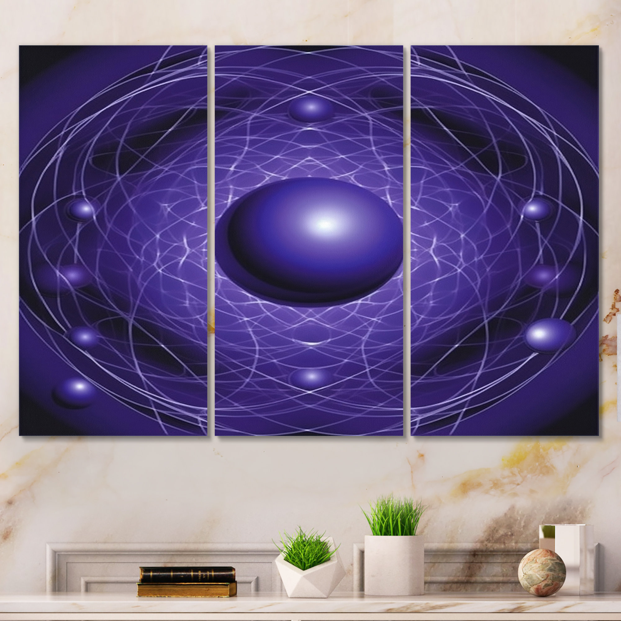 Latitude Run® Space Atom Nucleus In Deep Purple - Fractals Wall Art ...