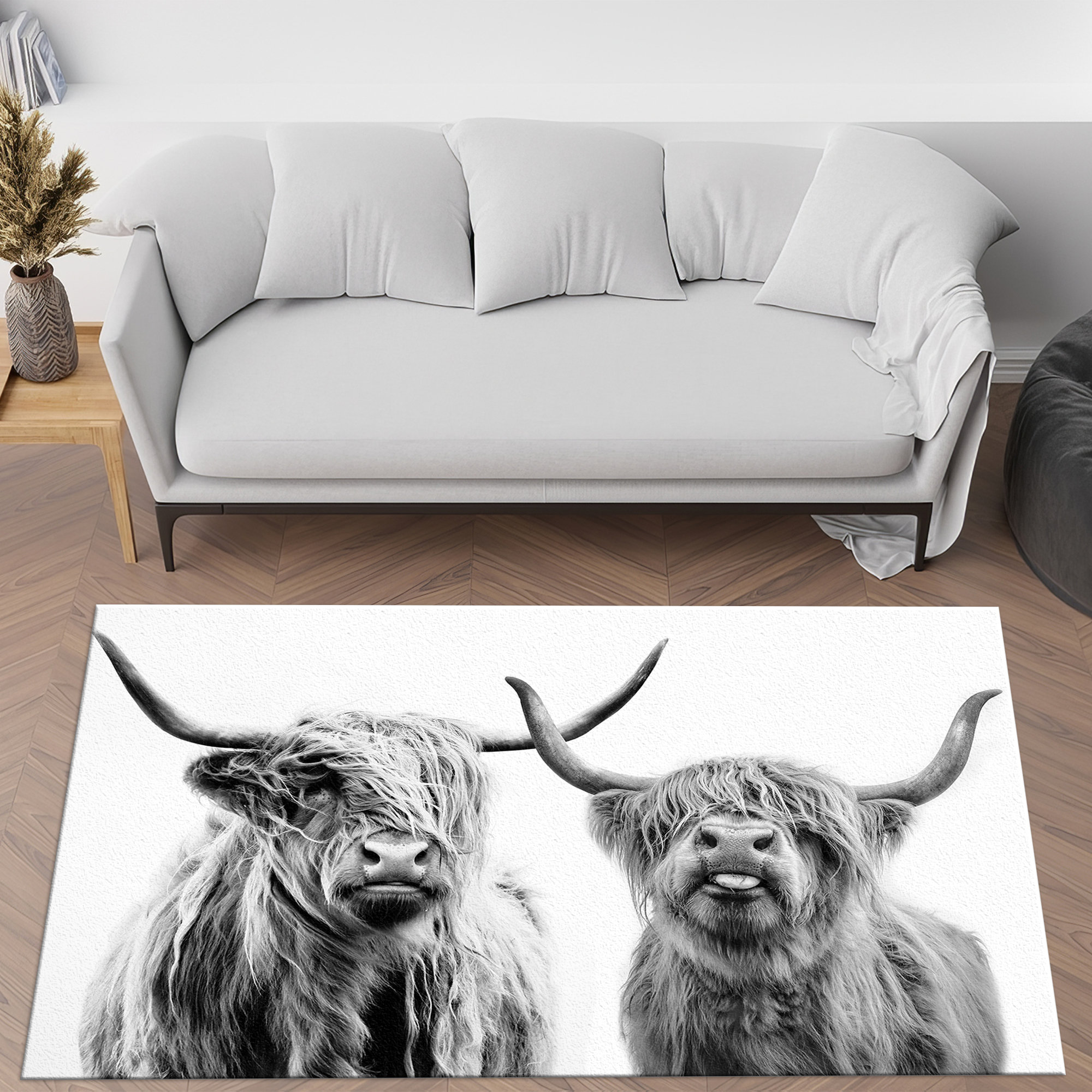 kayra export Tapis non tissé à motif mince avec motif géométrique ...