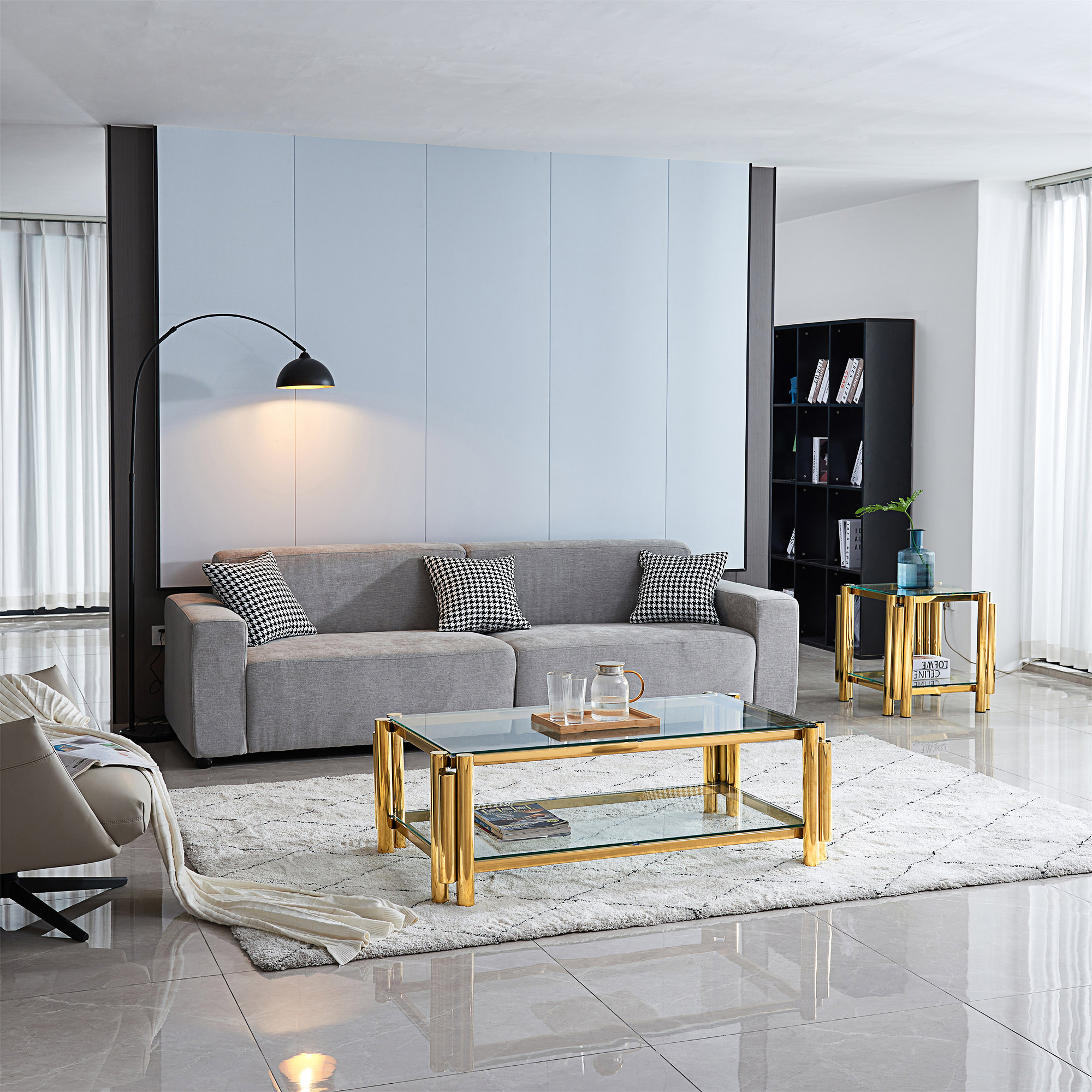 Wrought Studio™ Modern Stainless Steel Coffee Table Set | Wayfair