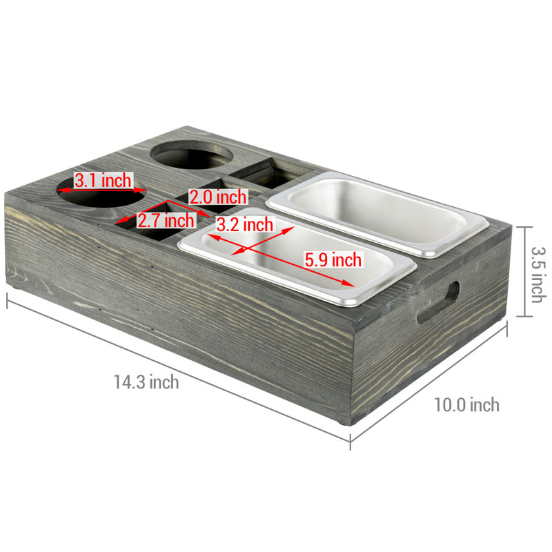 MyGift 7 Slot Wood Sofa Serving Tray | Wayfair