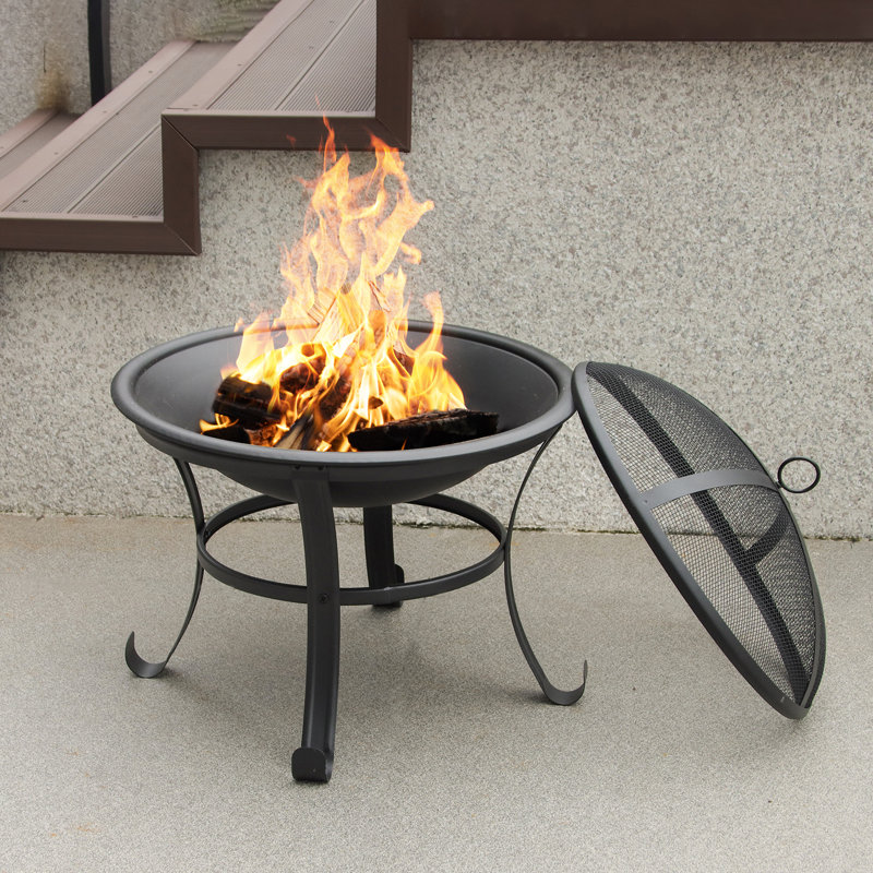 Lark Manor™ 22“ Round Wood Burning Fire Pit For Outdoor Patio & Reviews ...