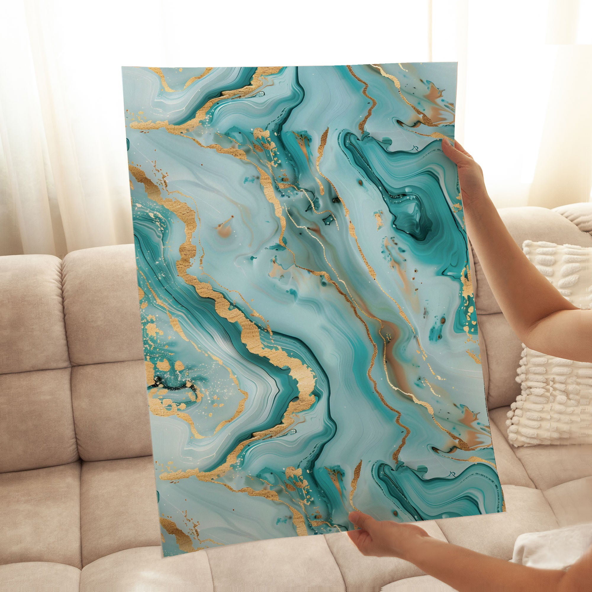 Winston Porter Abstract Crystal Marble Agate III Modern Unframed Art ...