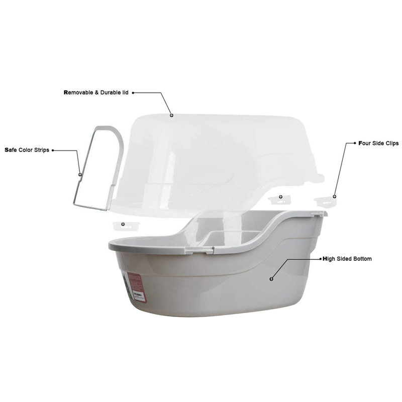 BTERAZ Plastic Enclosed Standard Litter Box | Wayfair