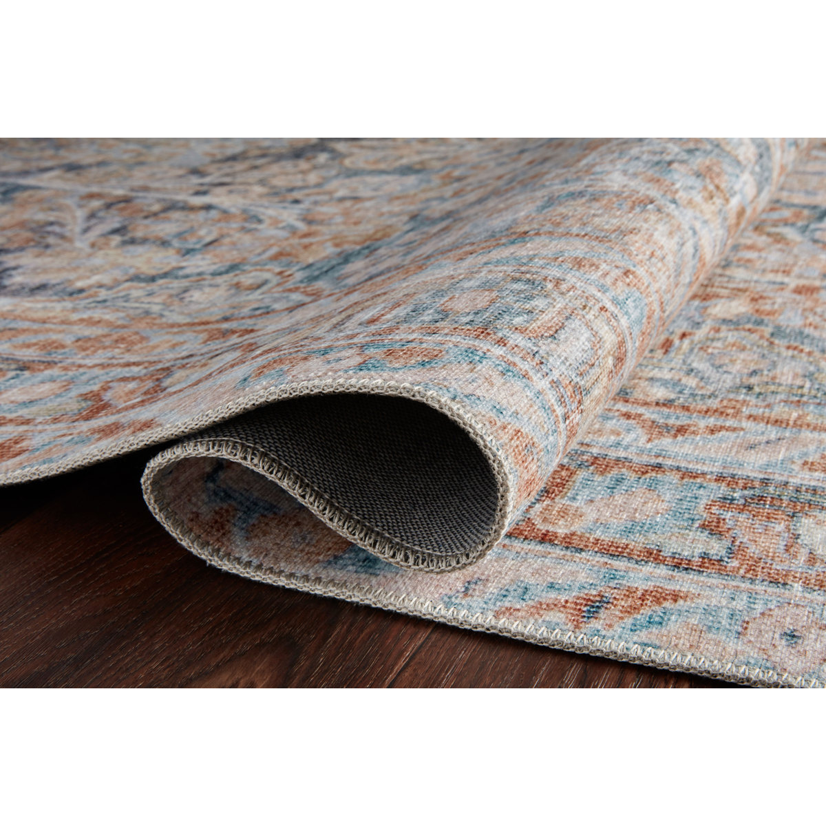 Magnolia Home by Joanna Gaines x Loloi Lenna Ocean / Apricot Area Rug ...