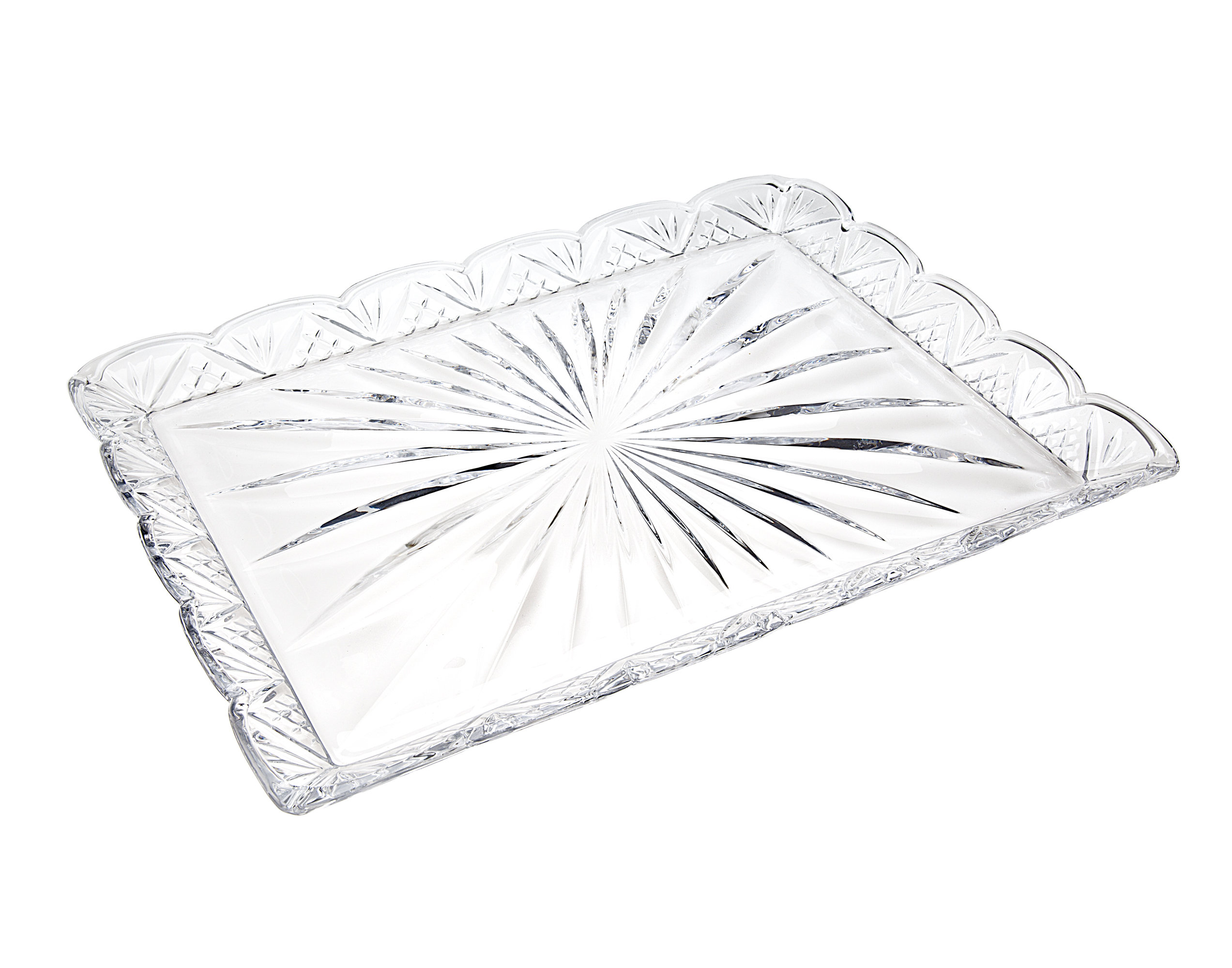 Godinger Silver Art Co Dublin Crystal Scalloped Bathroom/Vanity Tray ...