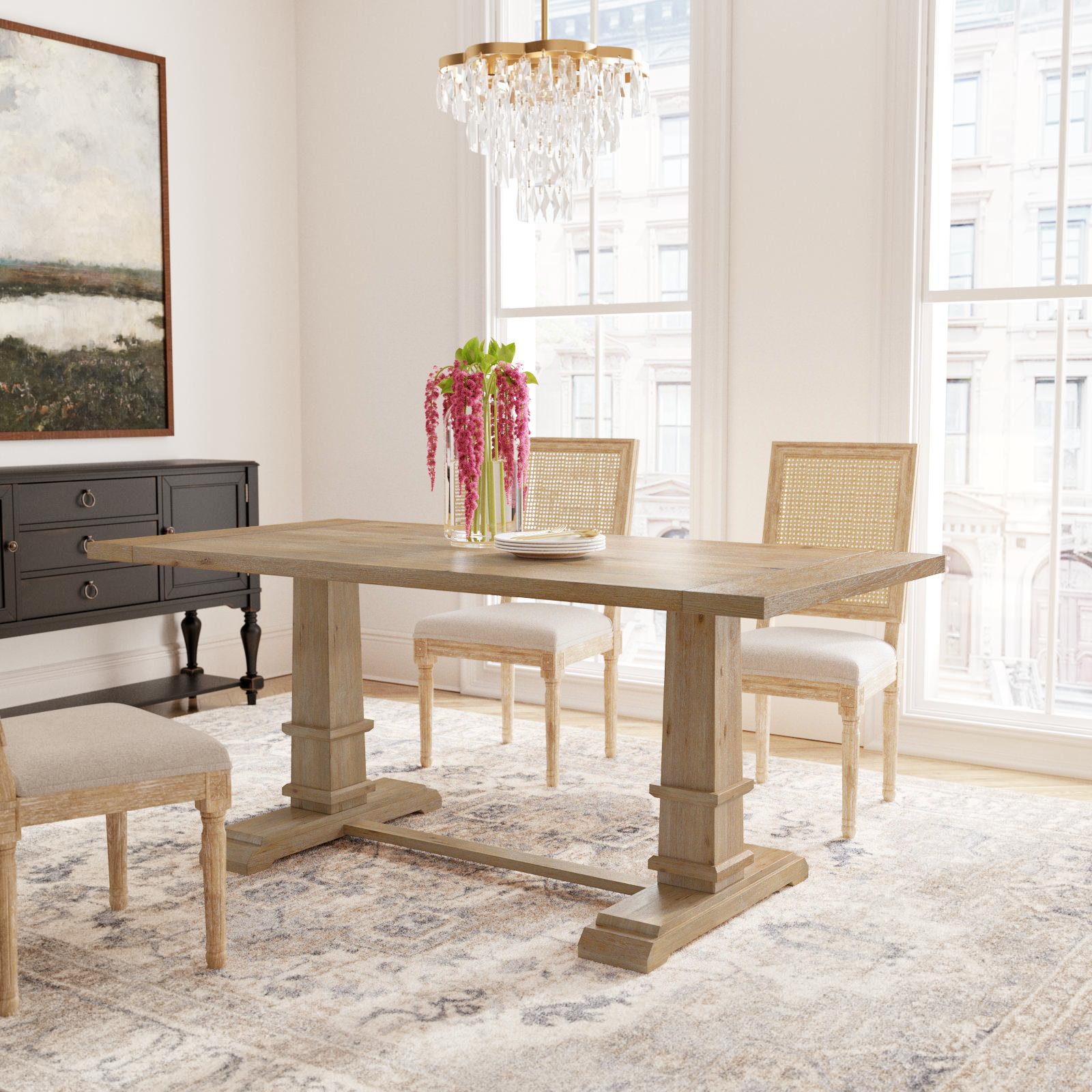 Kelly Clarkson Home Hudson Trestle Dining Table & Reviews | Wayfair