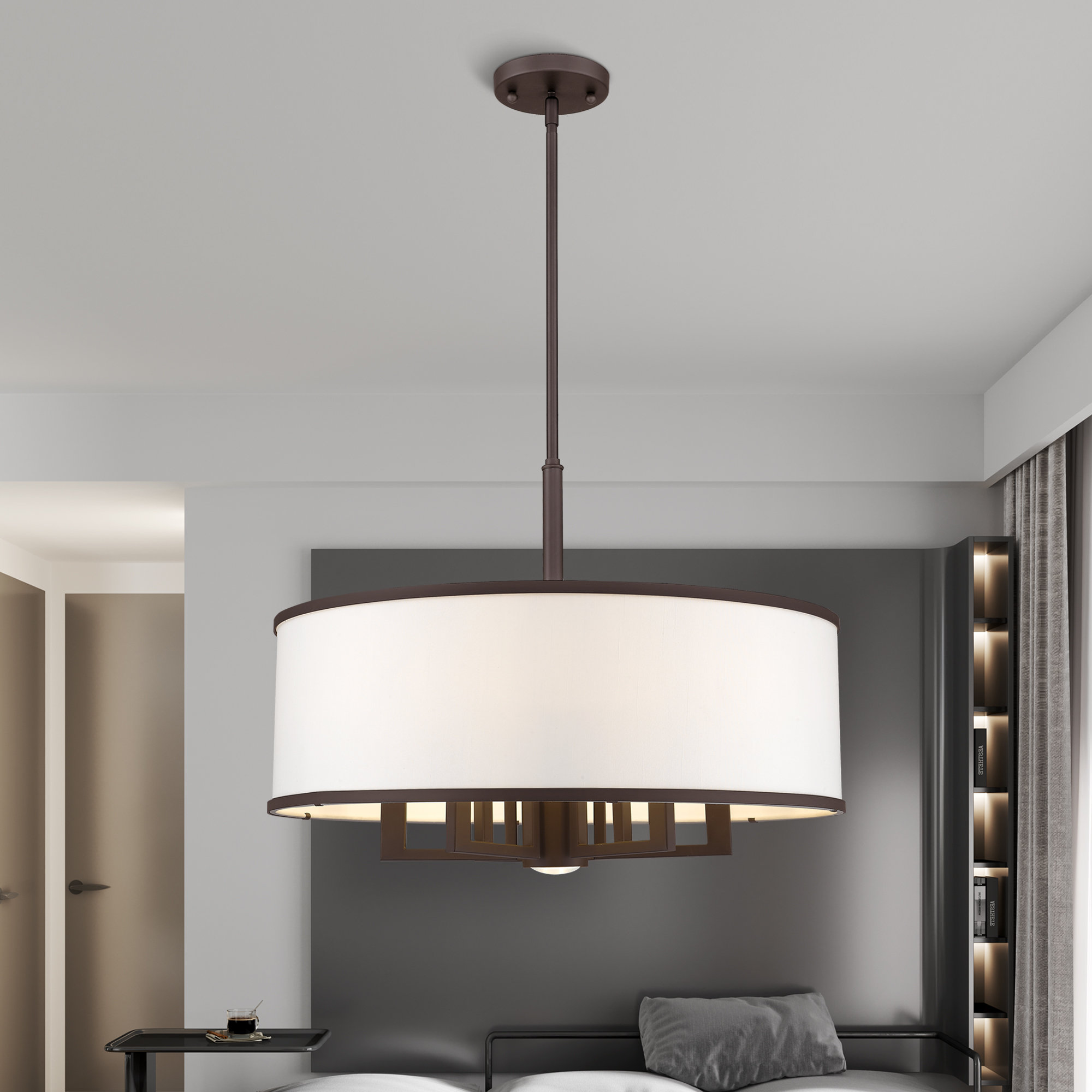 Wade Logan Berthine 7 - Light Shaded Drum Chandelier & Reviews ...