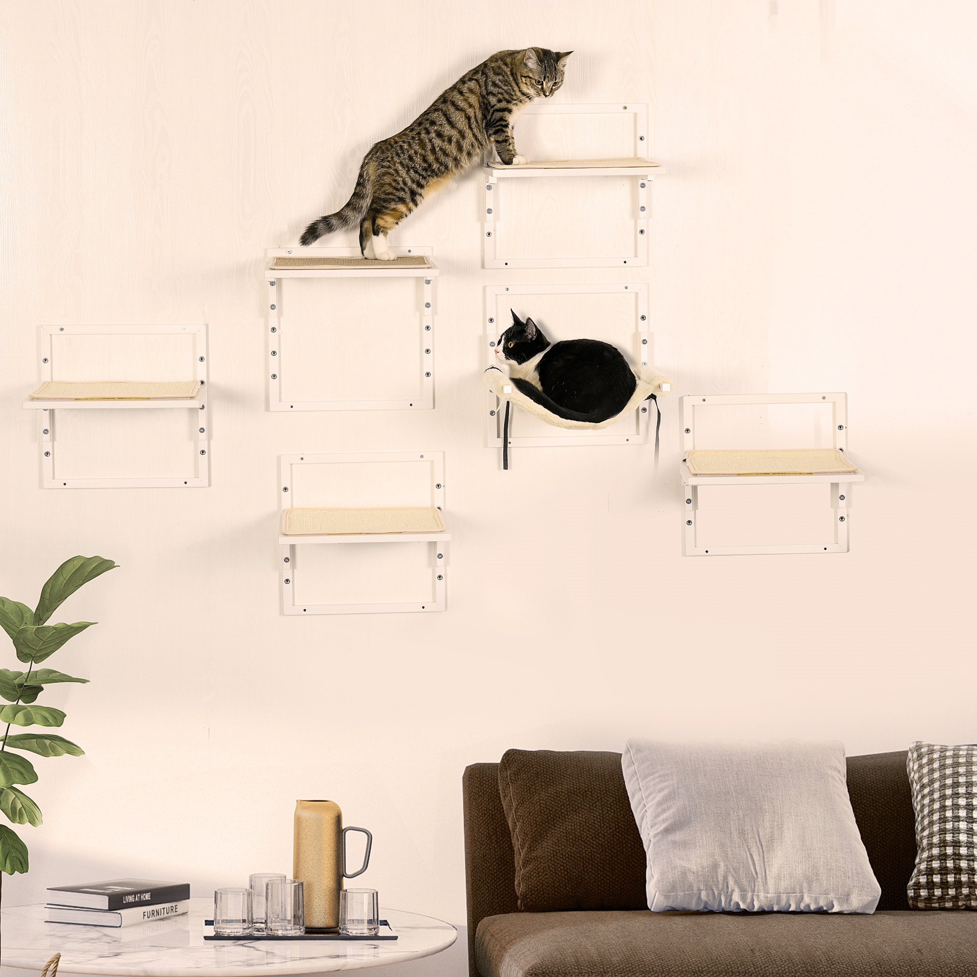 Tucker Murphy Pet™ Versatile 6-Piece Cat Wall Shelves With Adjustable ...