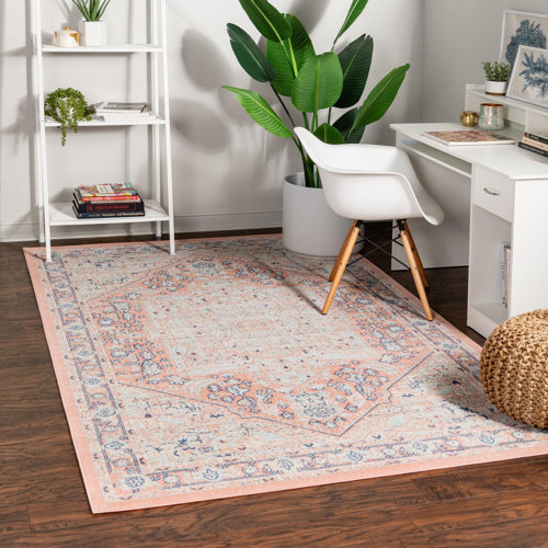 Bungalow Rose Leea Oriental Powder Pink Area Rug & Reviews | Wayfair