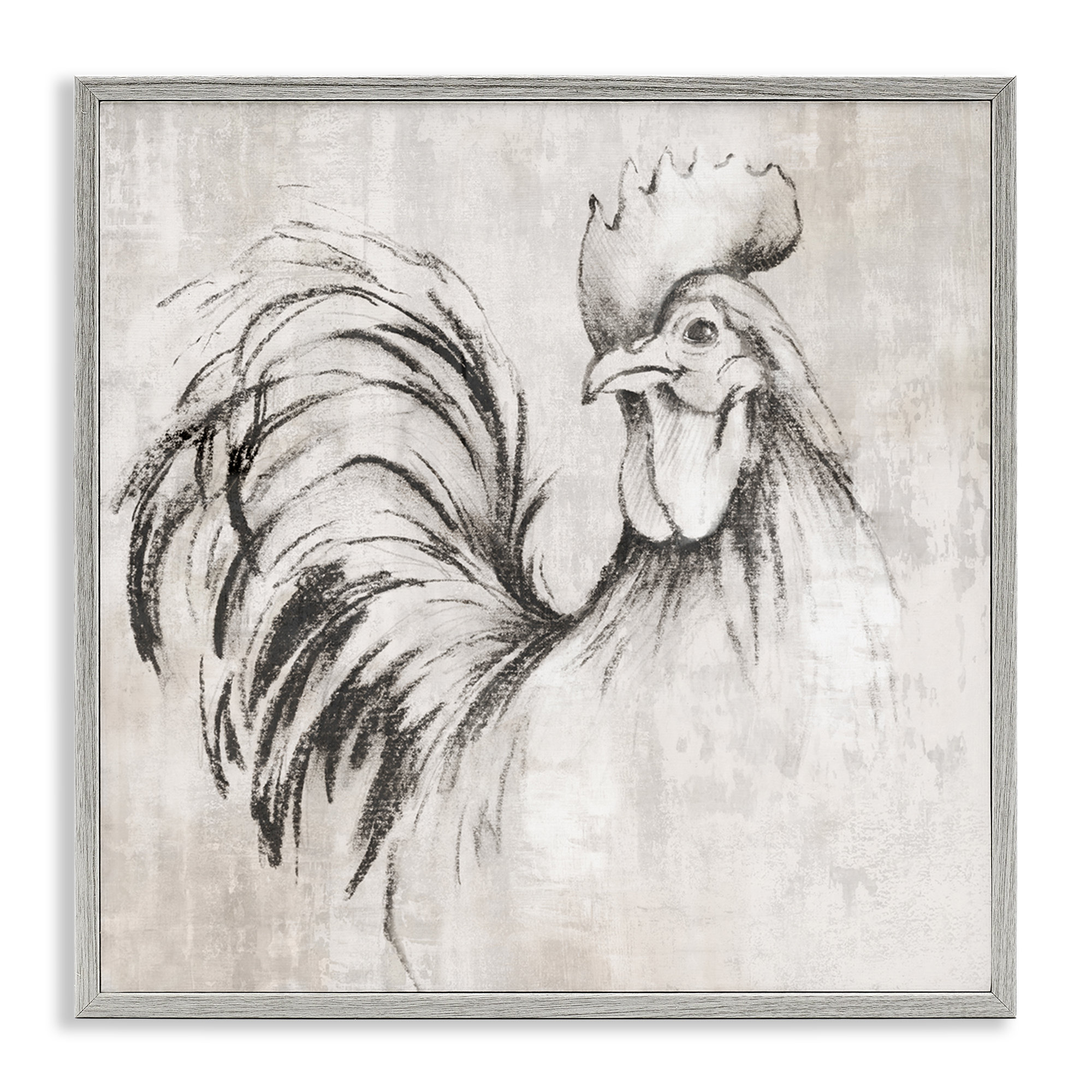 Ebern Designs Rooster Sketch Impression Framed Giclee Art by Eli Jones ...