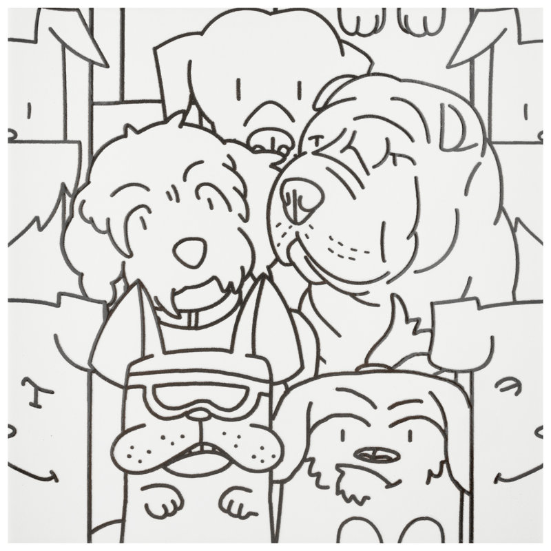 Merola Tile Oh My Dog 10" x 10" Porcelain Patterned Wall & Floor Tile ...