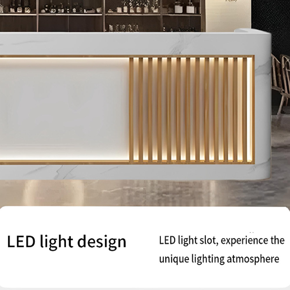 KPXU Bar Counter Large Front Desk Bar Service Counter | Wayfair