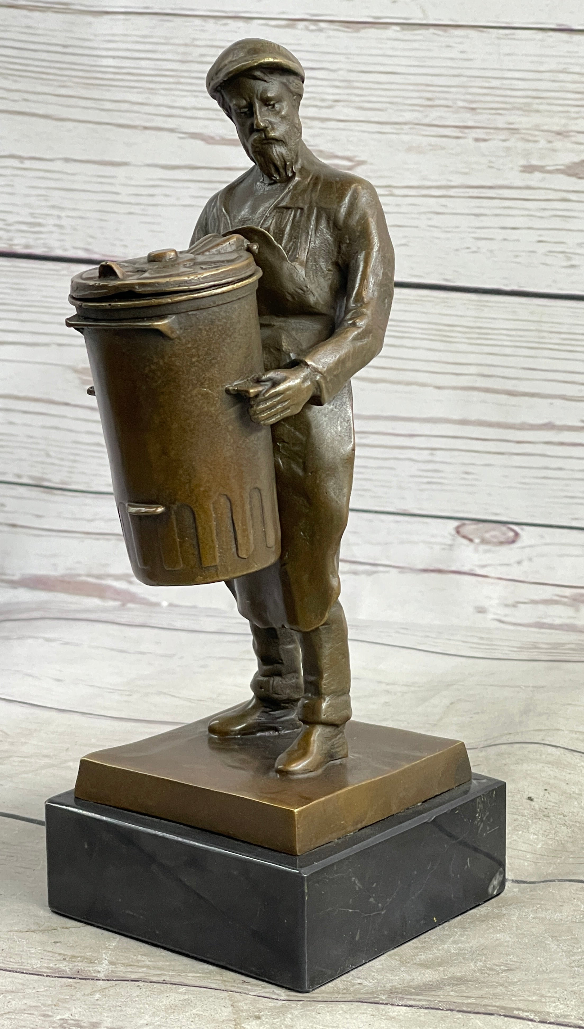 Red Barrel Studio® Myraline Construction Worker/Garbage Man Bronze ...
