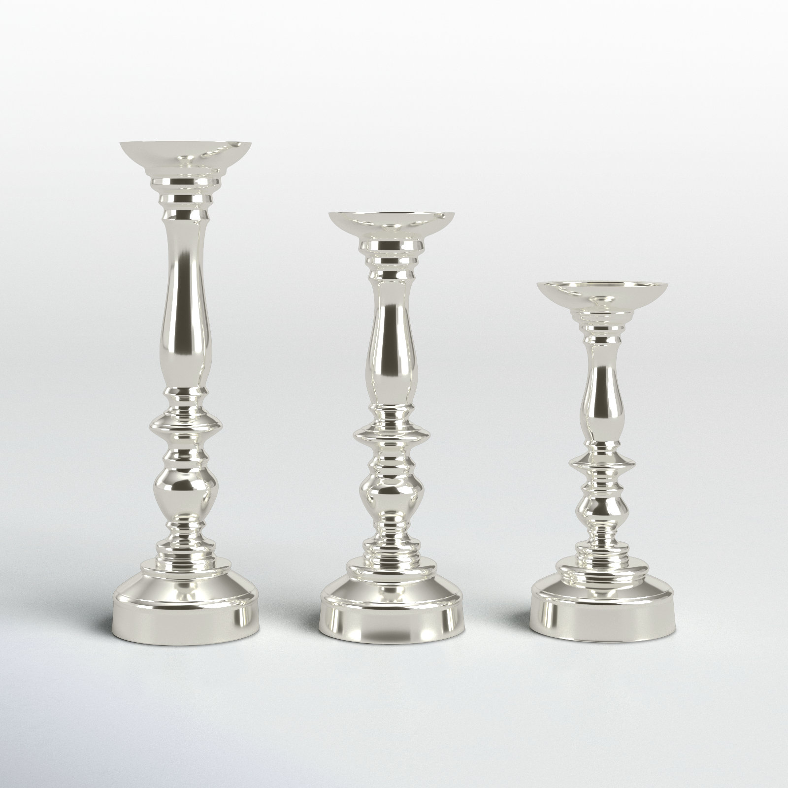Birch Lane™ 3 Piece Metal Tabletop Candlestick Set & Reviews | Wayfair