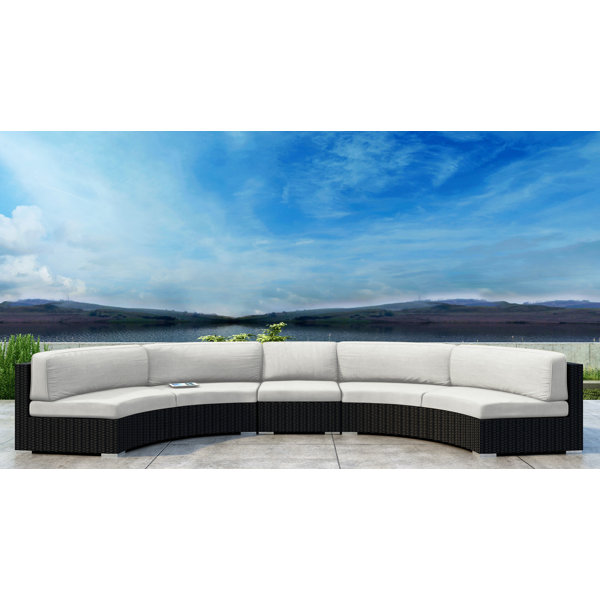 Willa Arlo Interiors Thornaby 155.13'' Wicker Outdoor Patio Sofa | Wayfair