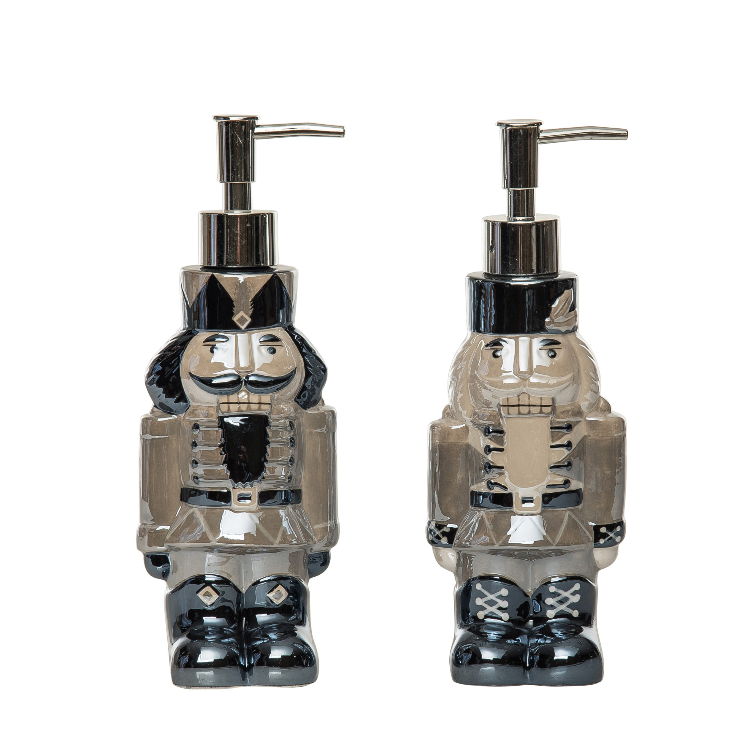 The Holiday Aisle® Ceramic Elegant Nutcracker Soap Dispenser Set of 2 ...