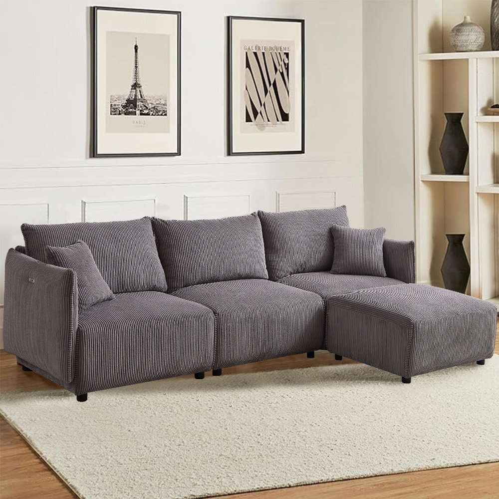 Latitude Run® Jacqulene Modern Minimalist Corduroy Module Combination ...