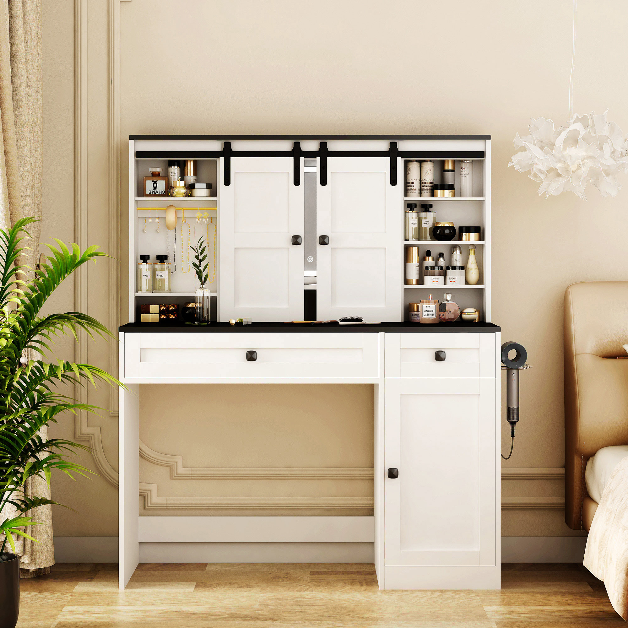 Latitude Run® Farmhouse Dressing Table Makeup Table | Wayfair