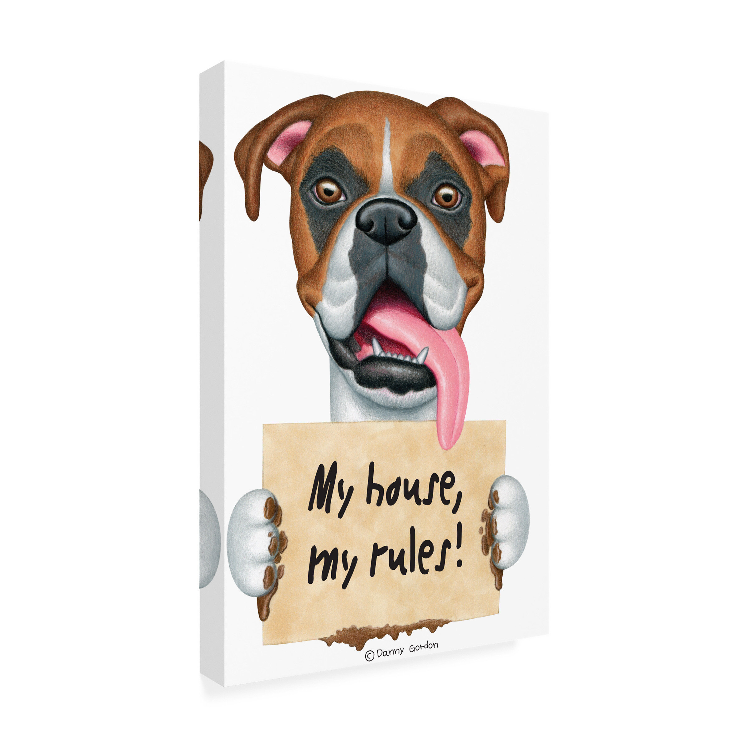 Trinx Danny Gordon Art 'Boxer Holding Muddy Sign' Canvas Art - Wayfair ...