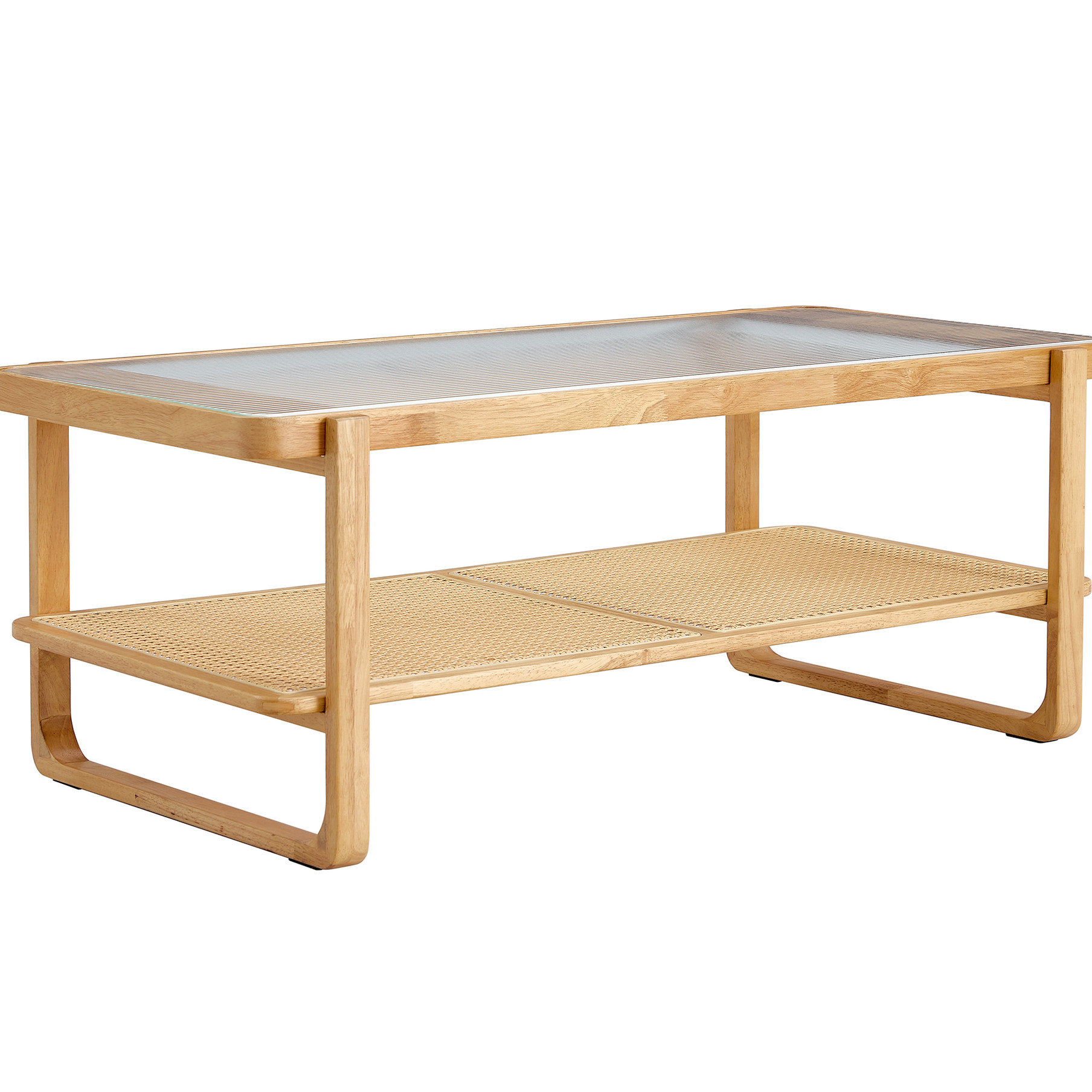 Bay Isle Home™ Modern Solid Wood Glass Desktop Table With Woven ...